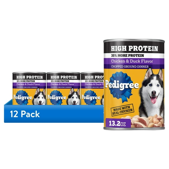 (12 pack) Pedigree High Protein Chopped Chicken & Duck Flavor Adult ...