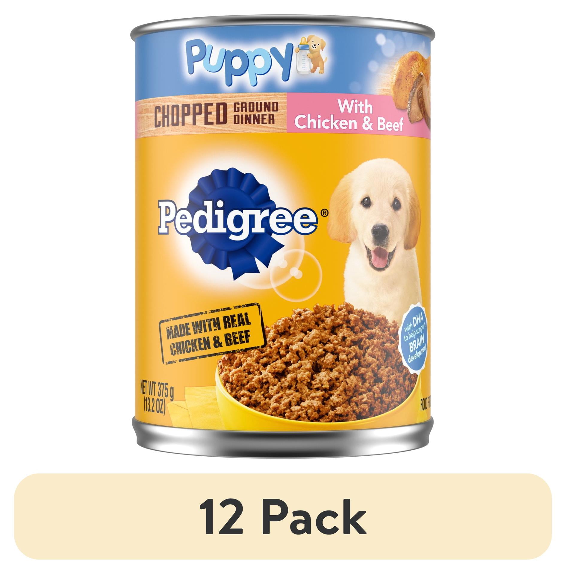 (12 pack) Pedigree Puppy Lamb & Rice Chopped Ground Dinner With Chicken ...