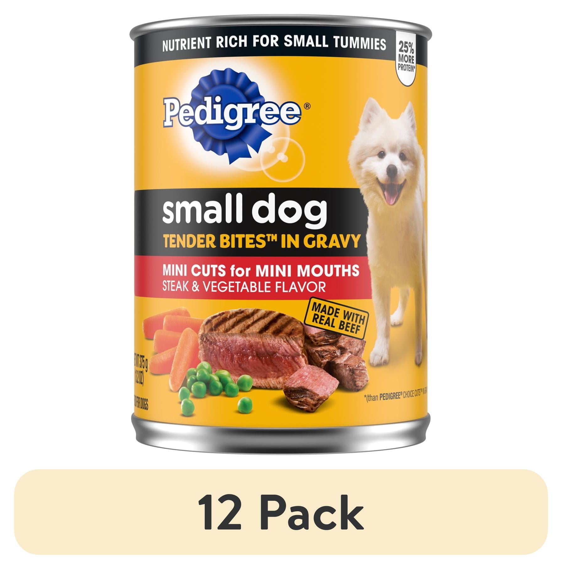 (12 pack) Pedigree Small Dog Tender Bites In Gravy Wet Dog Food, Steak ...