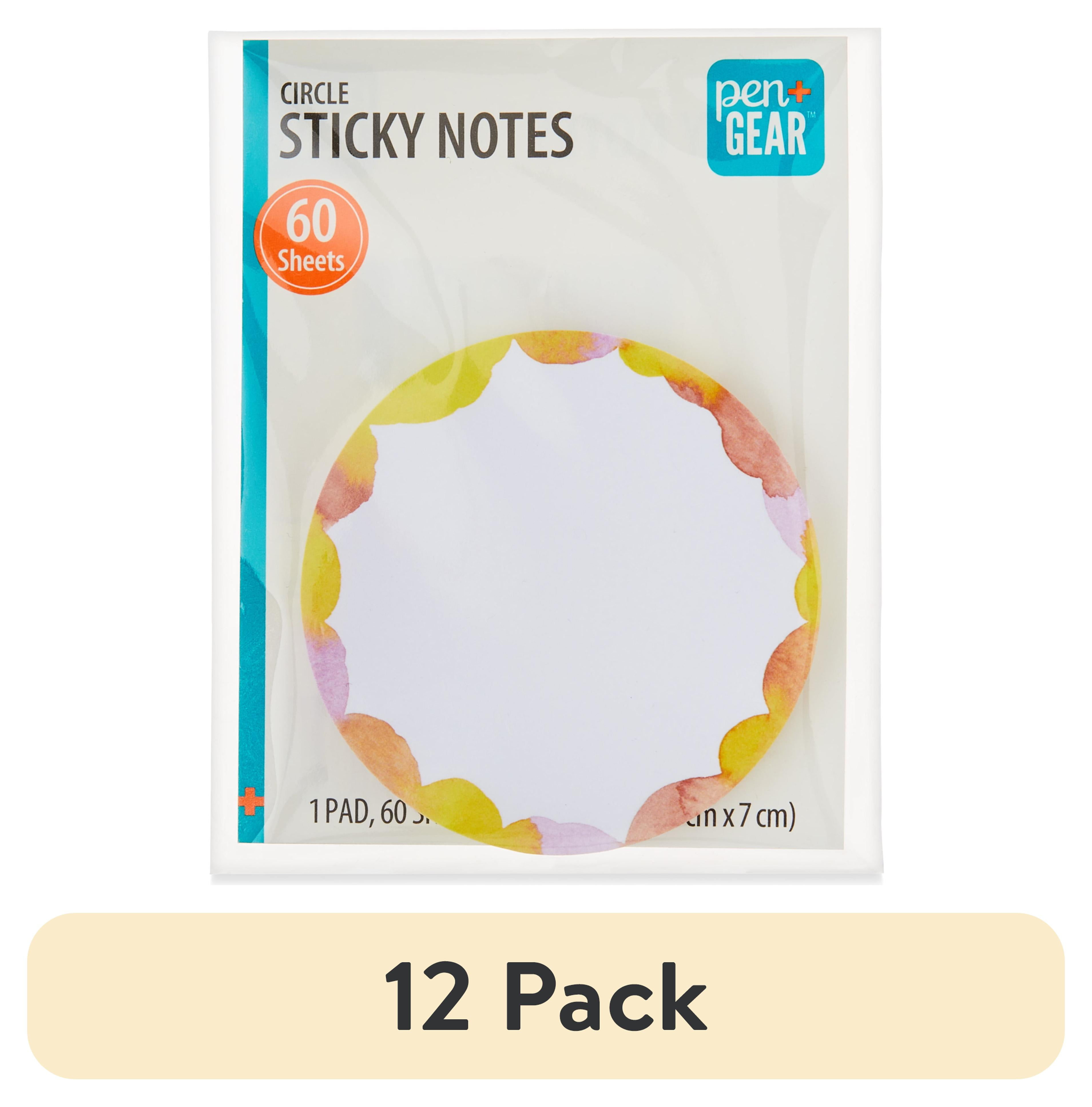 (12 pack) Pen+Gear Circle Sticky Notes,2.75" x 2.75", 60 Sheets/Pad, 1 ...