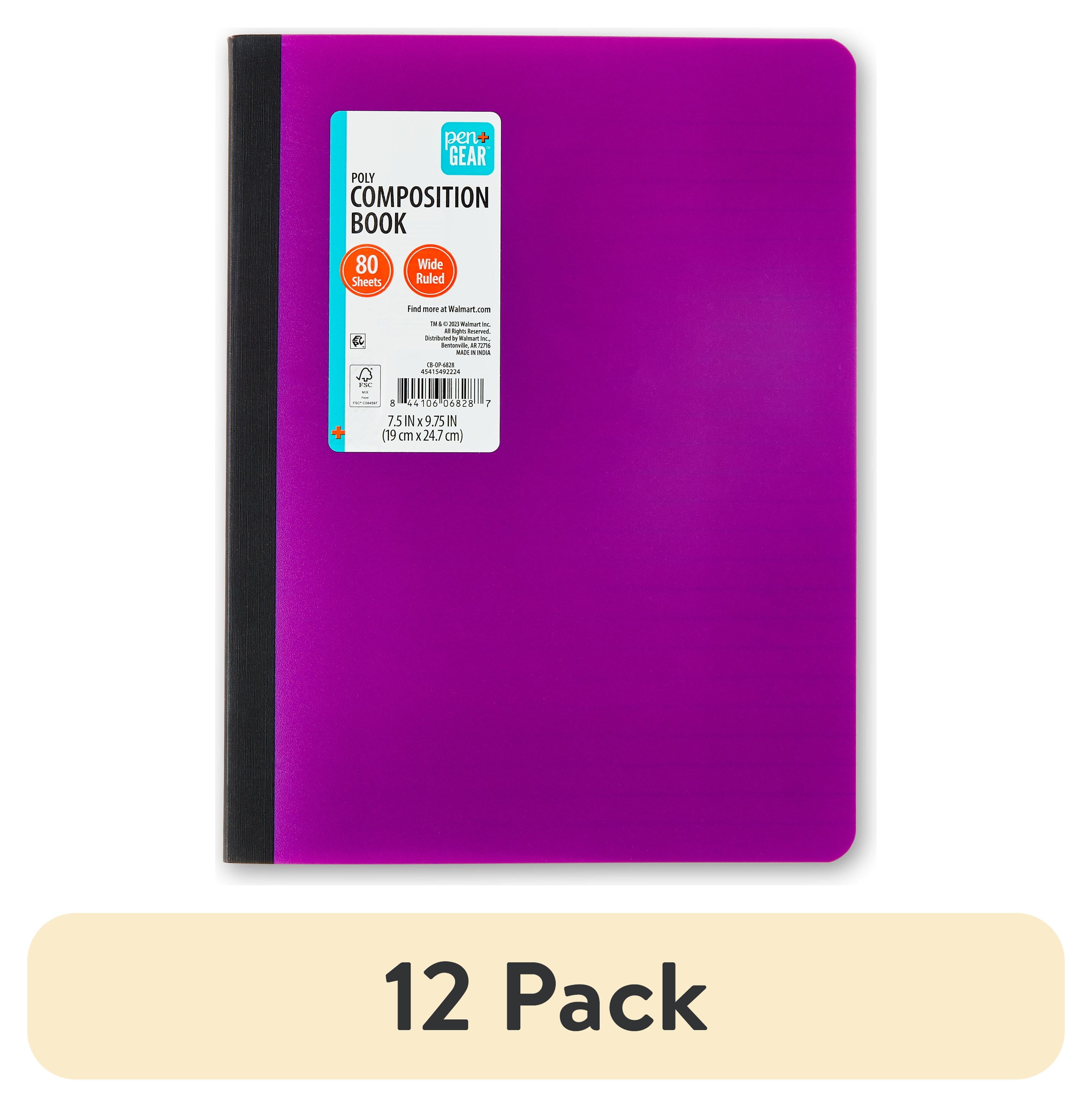 (12 pack) Pen+Gear Wide Ruled Poly Composition Book, 7.5" x 9.75 ...