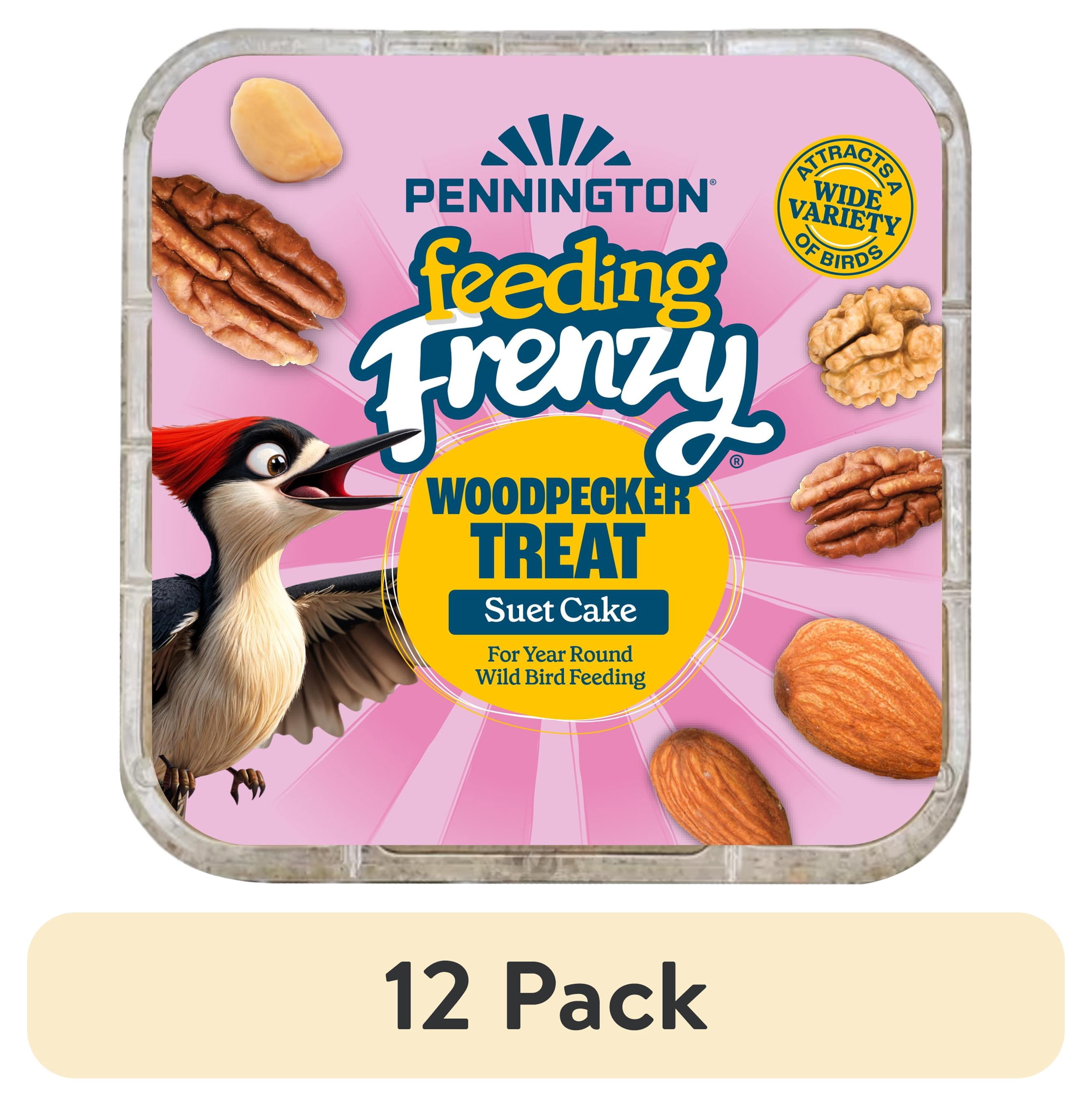 (12 pack) Pennington Feeding Frenzy Woodpecker Suet Treat, 11 oz Cake ...