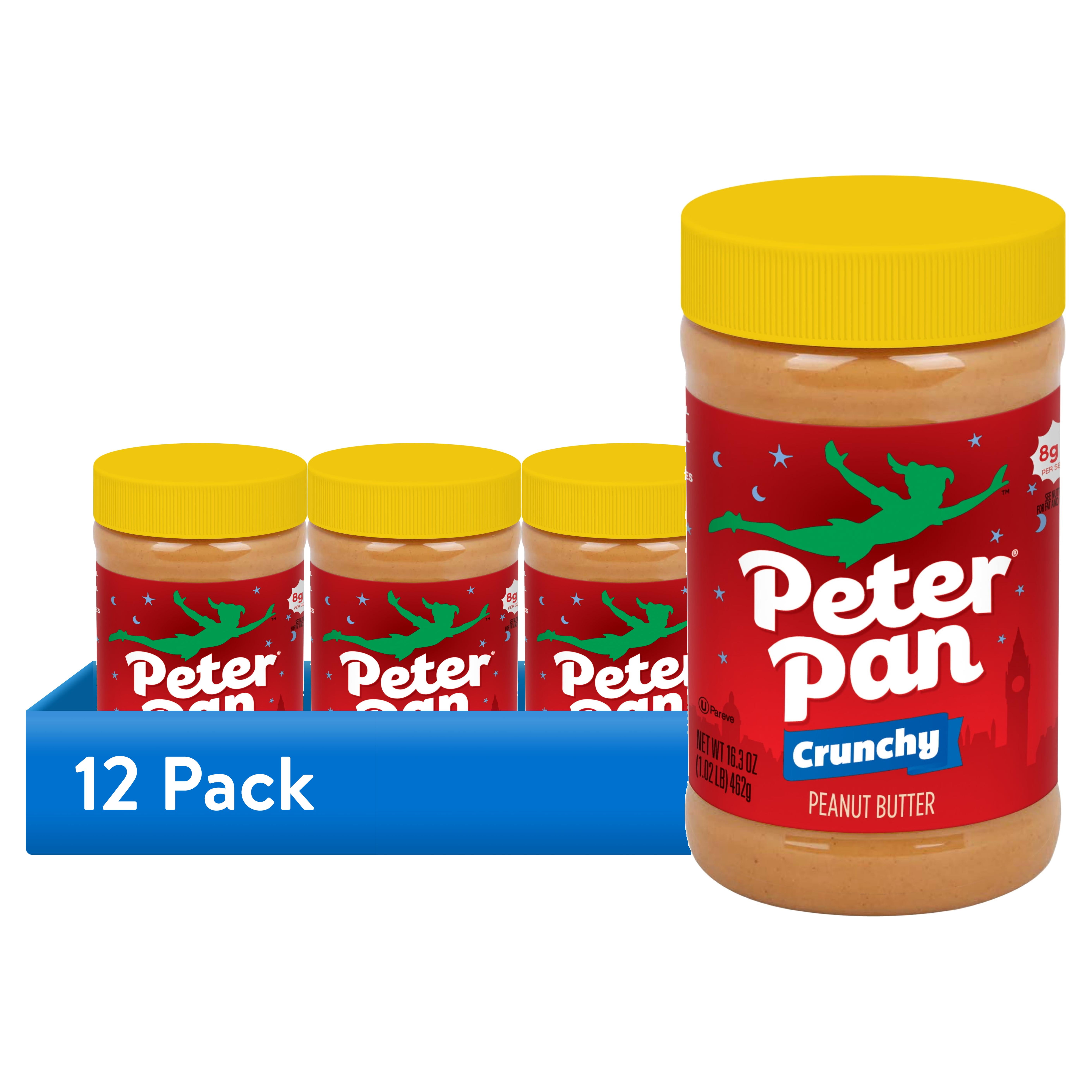 (12 pack) Peter Pan Crunchy Peanut Butter, Smooth, Gluten Free Peanut ...
