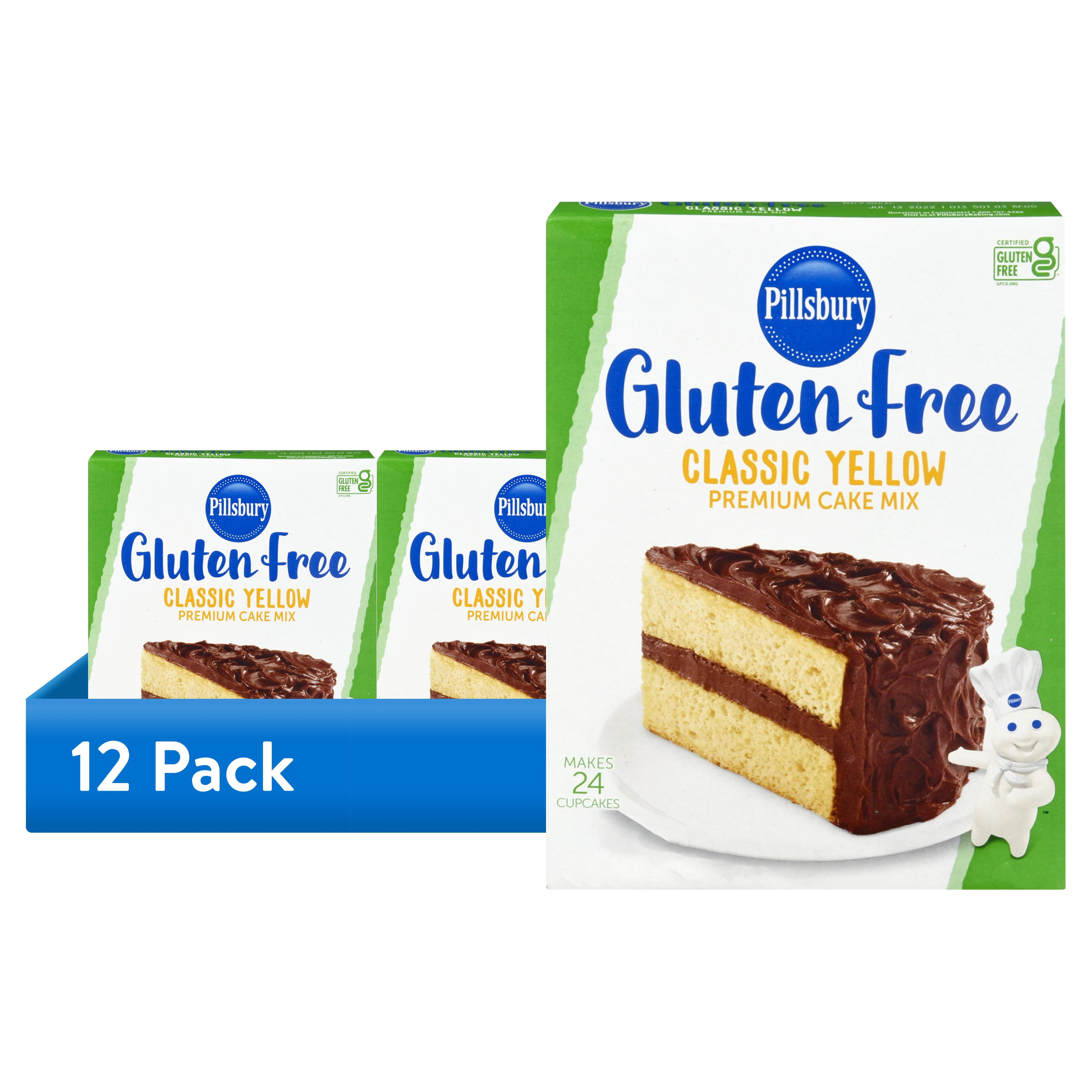 (12 pack) Pillsbury Gluten Free Classic Yellow Premium Cake Mix, 17 oz ...