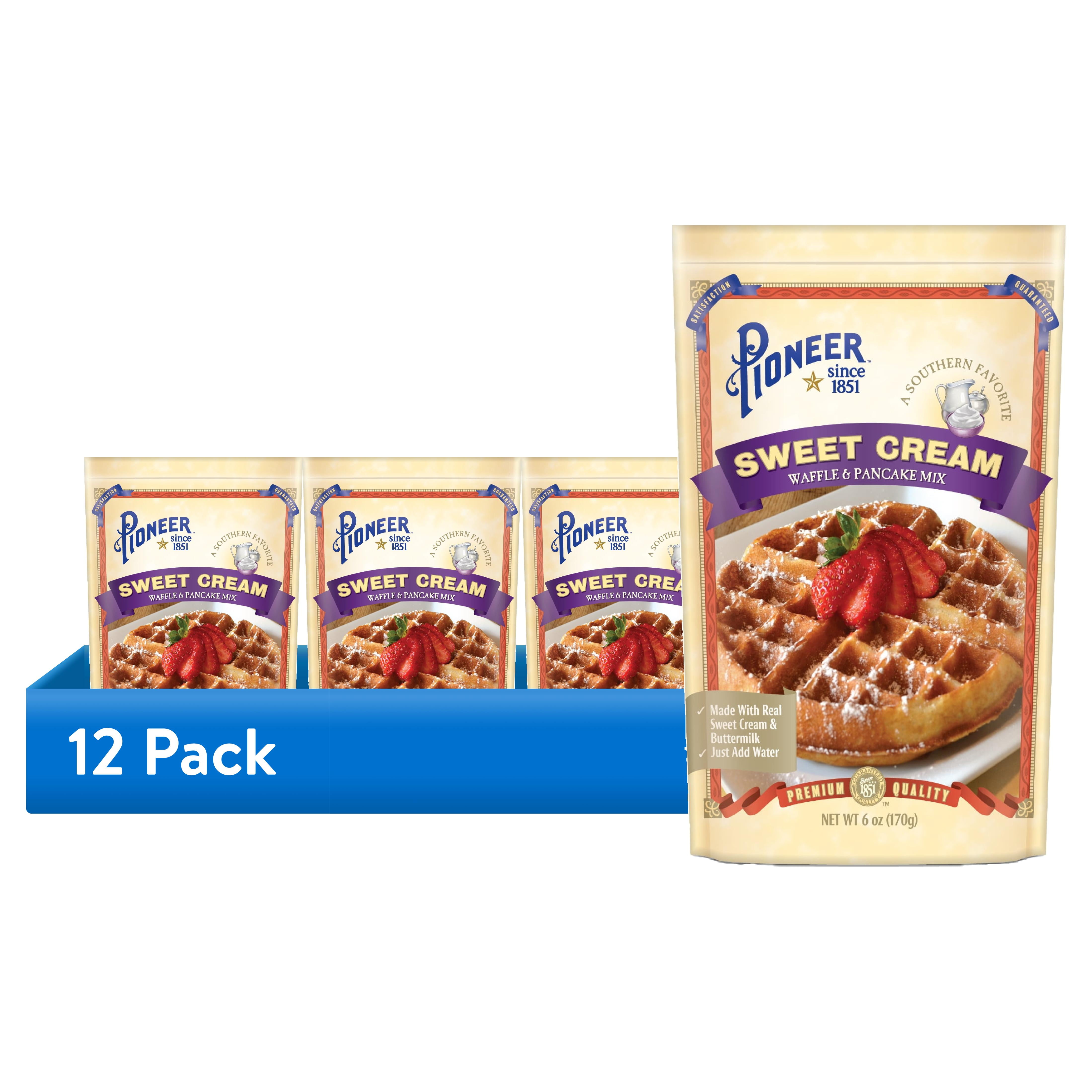 (12 pack) Pioneer Sweet Cream Baking - Waffle & Pancake Mix - 6 oz ...