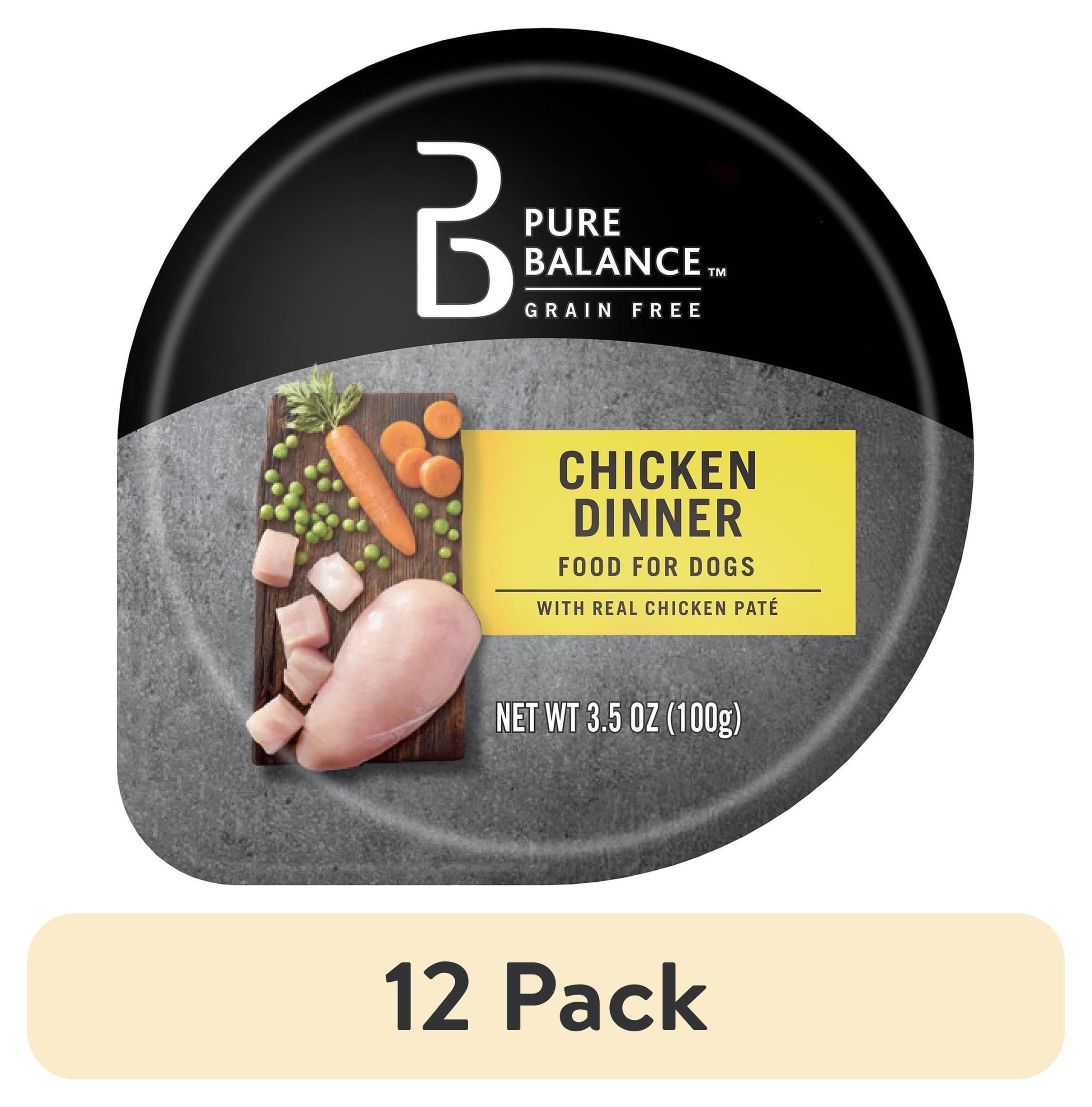 (12 pack) Pure Balance Chicken Dinner Pate Wet Dog Food, Grain Free, 3. ...