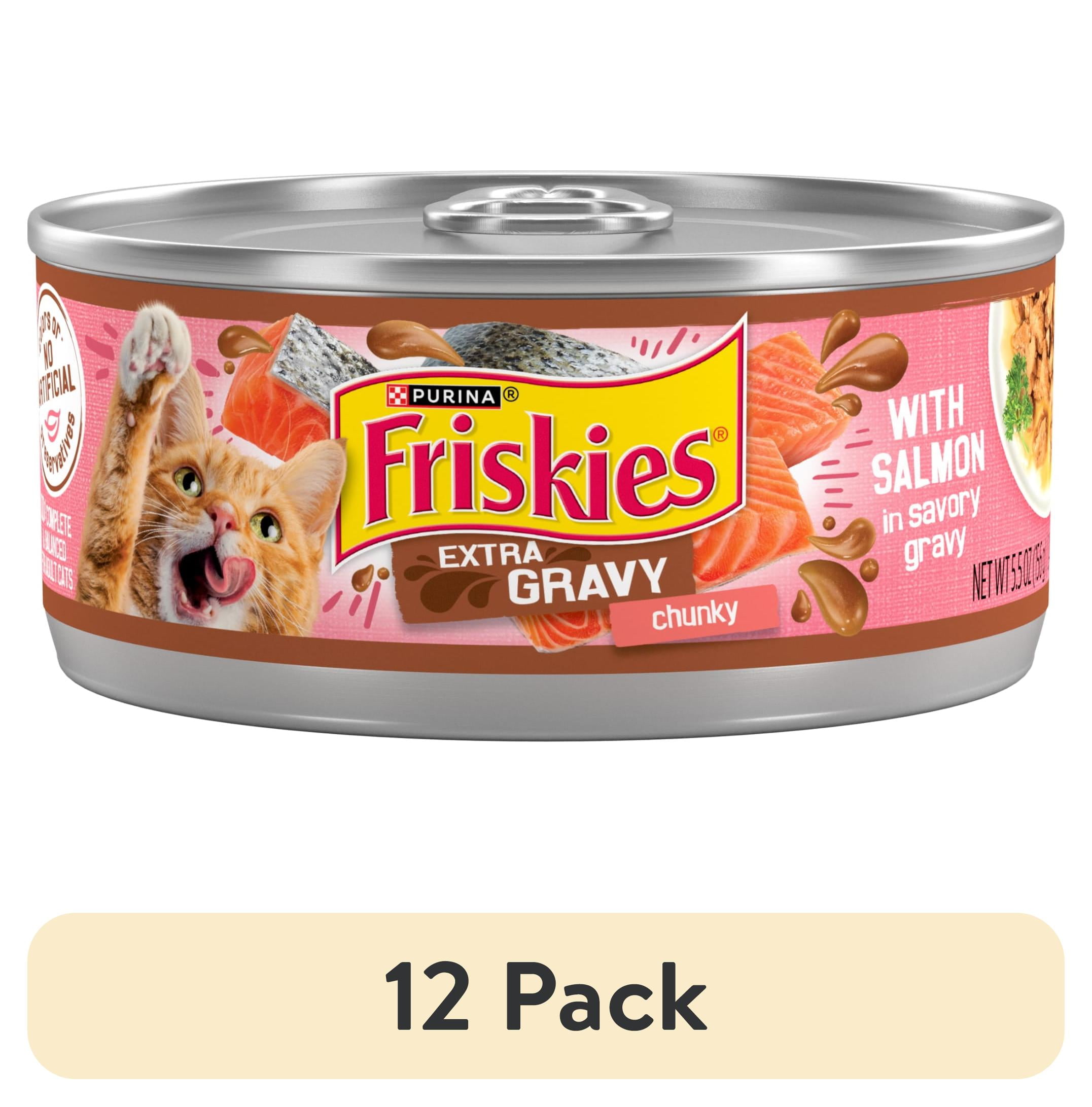 (12 pack) Purina Friskies Extra Gravy Chunky, Soft Salmon, Wet Cat Food ...