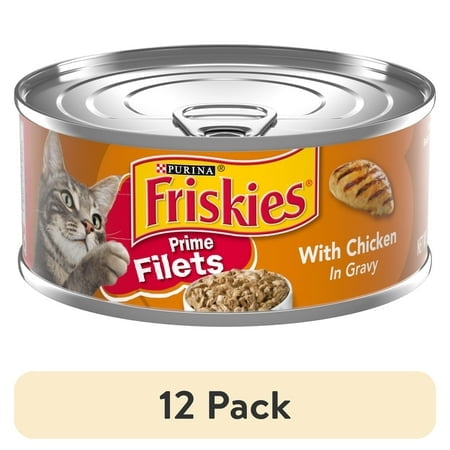 (12 pack) Purina Friskies Prime Filet, Chicken in Gravy, Wet Cat Food ...