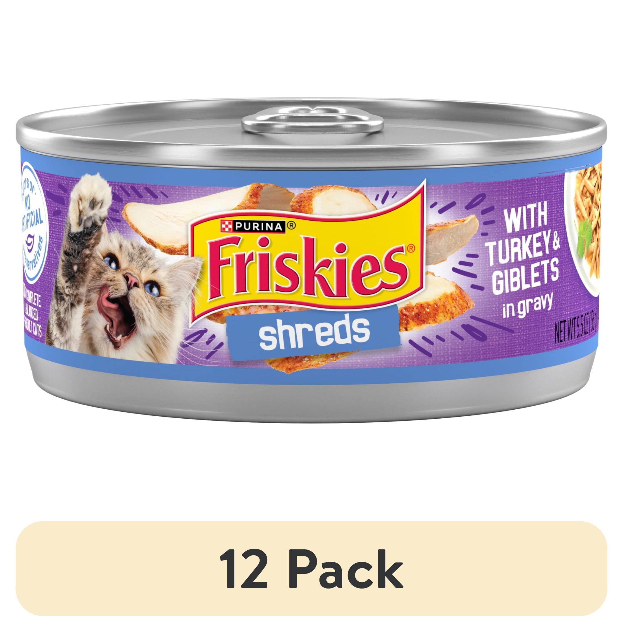 (12 pack) Purina Friskies Shreds Gravy, Soft Turkey and Giblets, Wet ...
