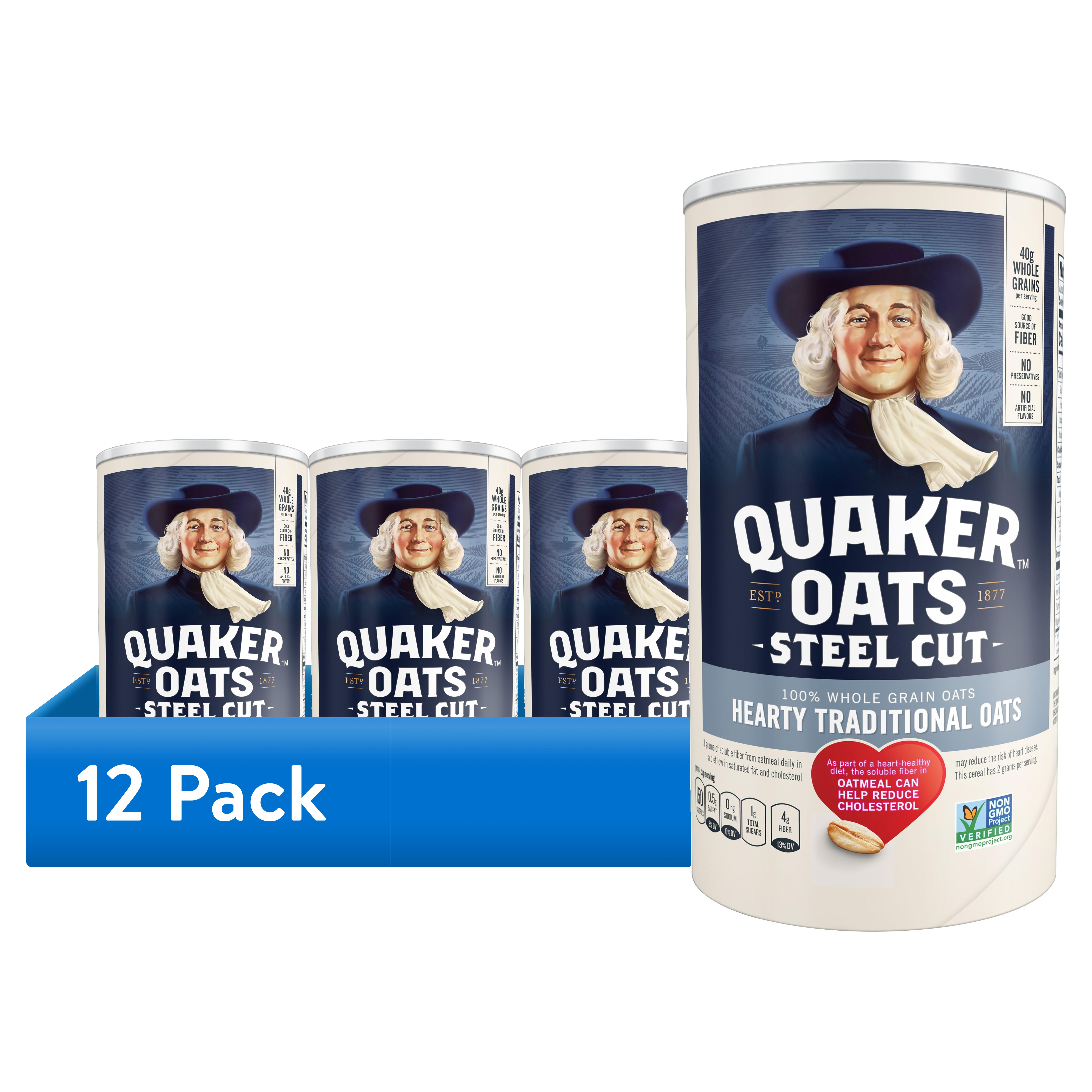 (12 pack) Quaker Steel Cut Hearty Traditional Oats 30 oz - Walmart.com