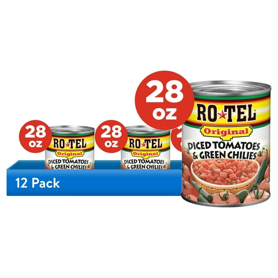 (12 pack) ROTEL Original Diced Tomatoes and Green Chilies, 28 oz ...