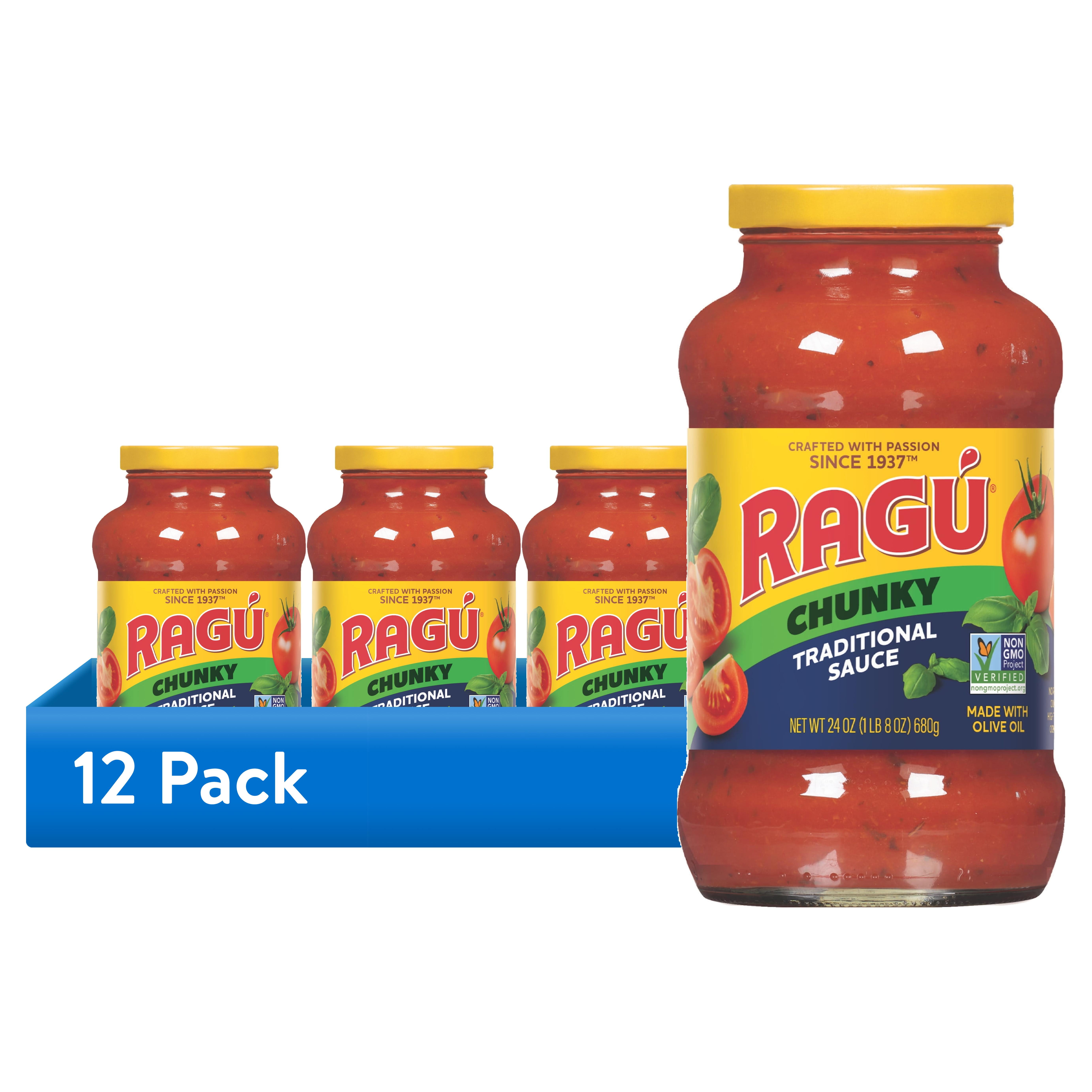 (12 pack) Ragu Chunky Traditional Pasta Sauce with Diced Tomatoes and ...