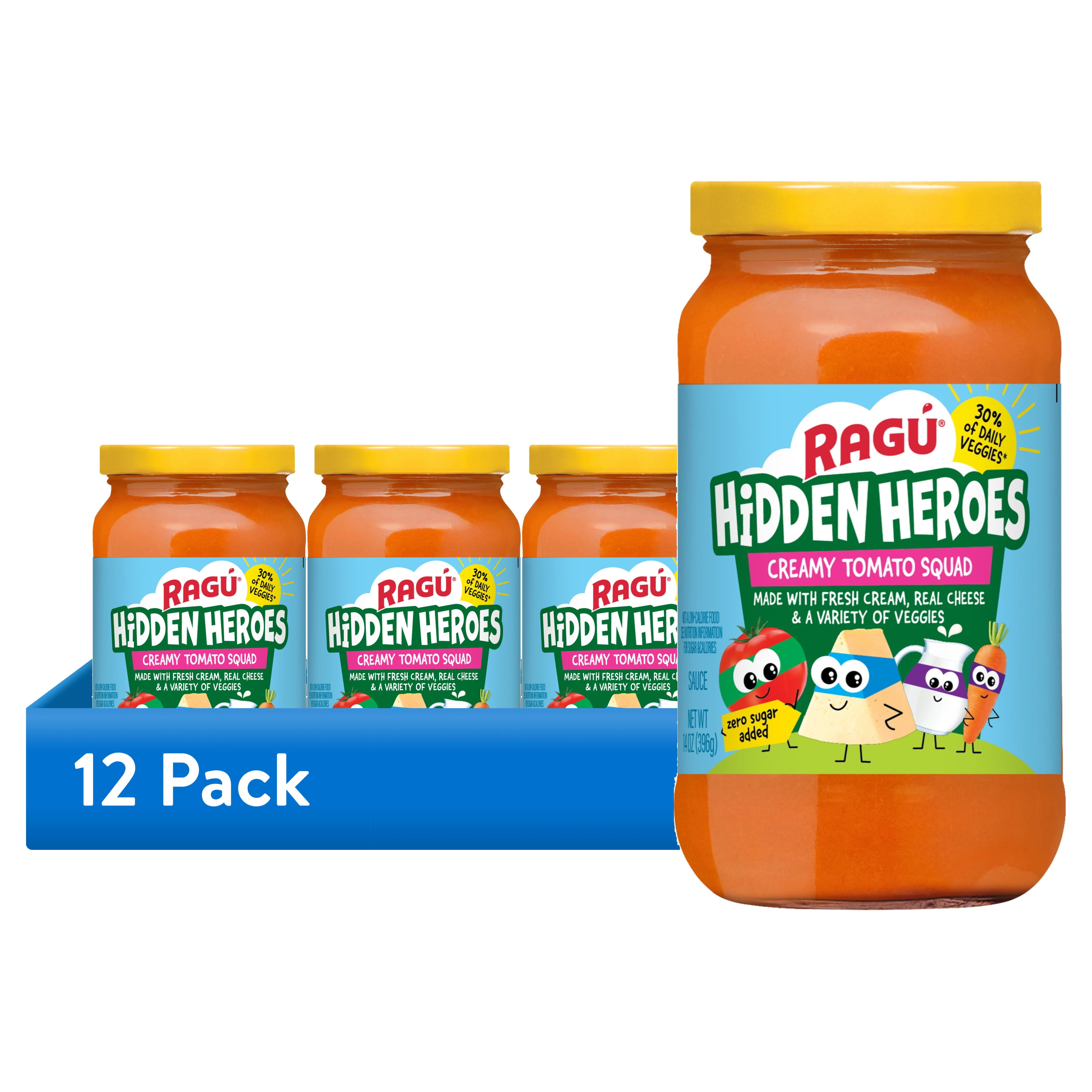 (12 pack) Ragu Hidden Heroes Pasta Sauce for Kids, Creamy Tomato Squad ...