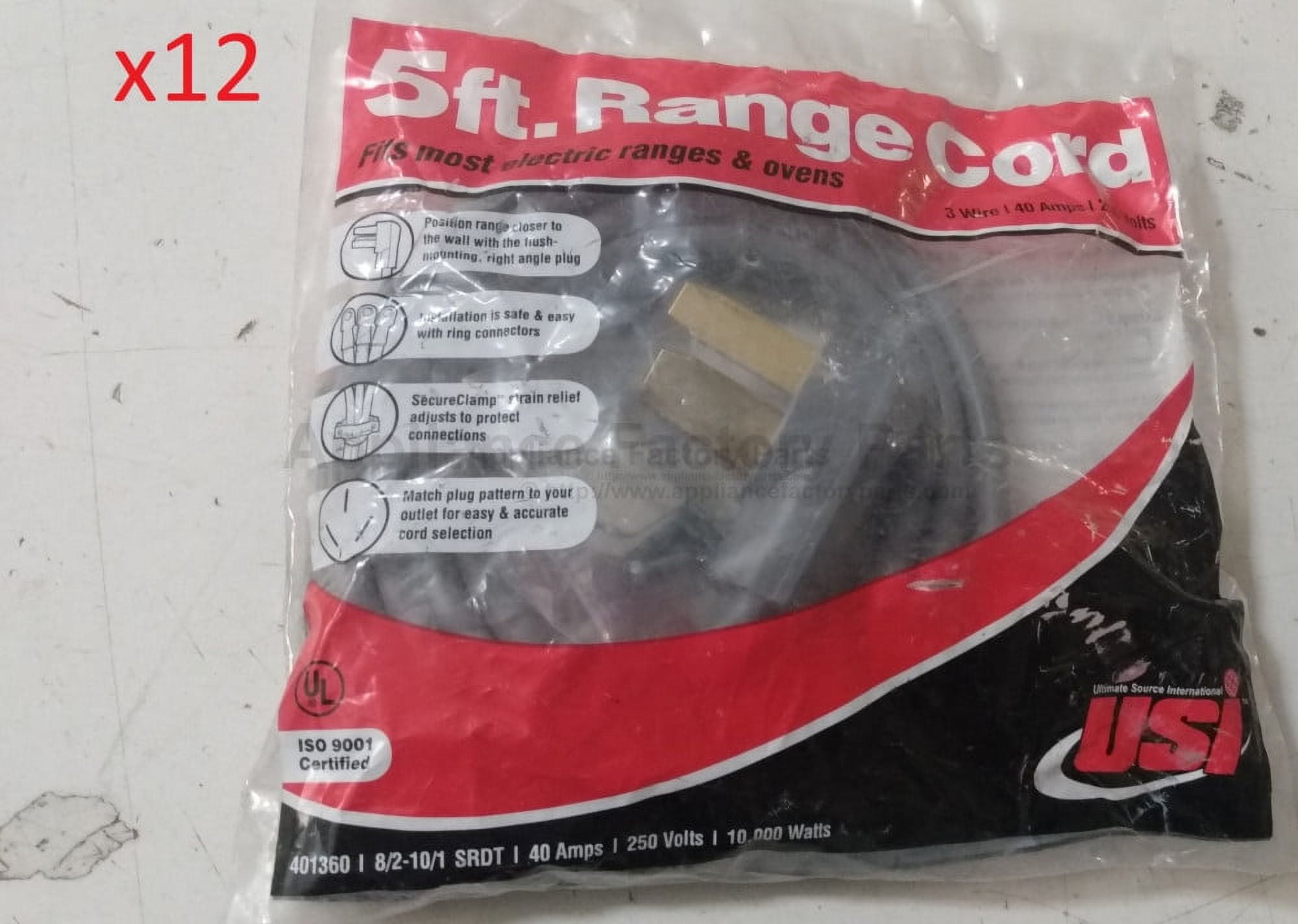 12 pack Range CORD 5 ft 3 WIRE 40AMP MAG402512PACK - Walmart.com