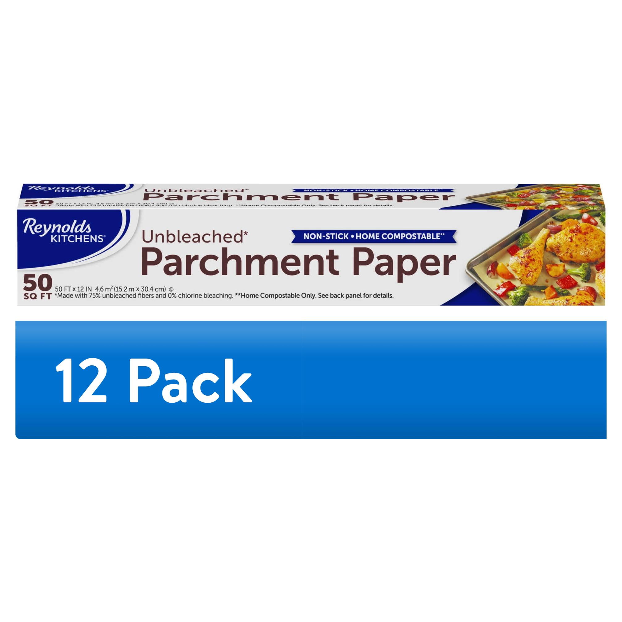 (12 pack) Reynolds Kitchens Unbleached Parchment Paper Roll, 50 feet x ...