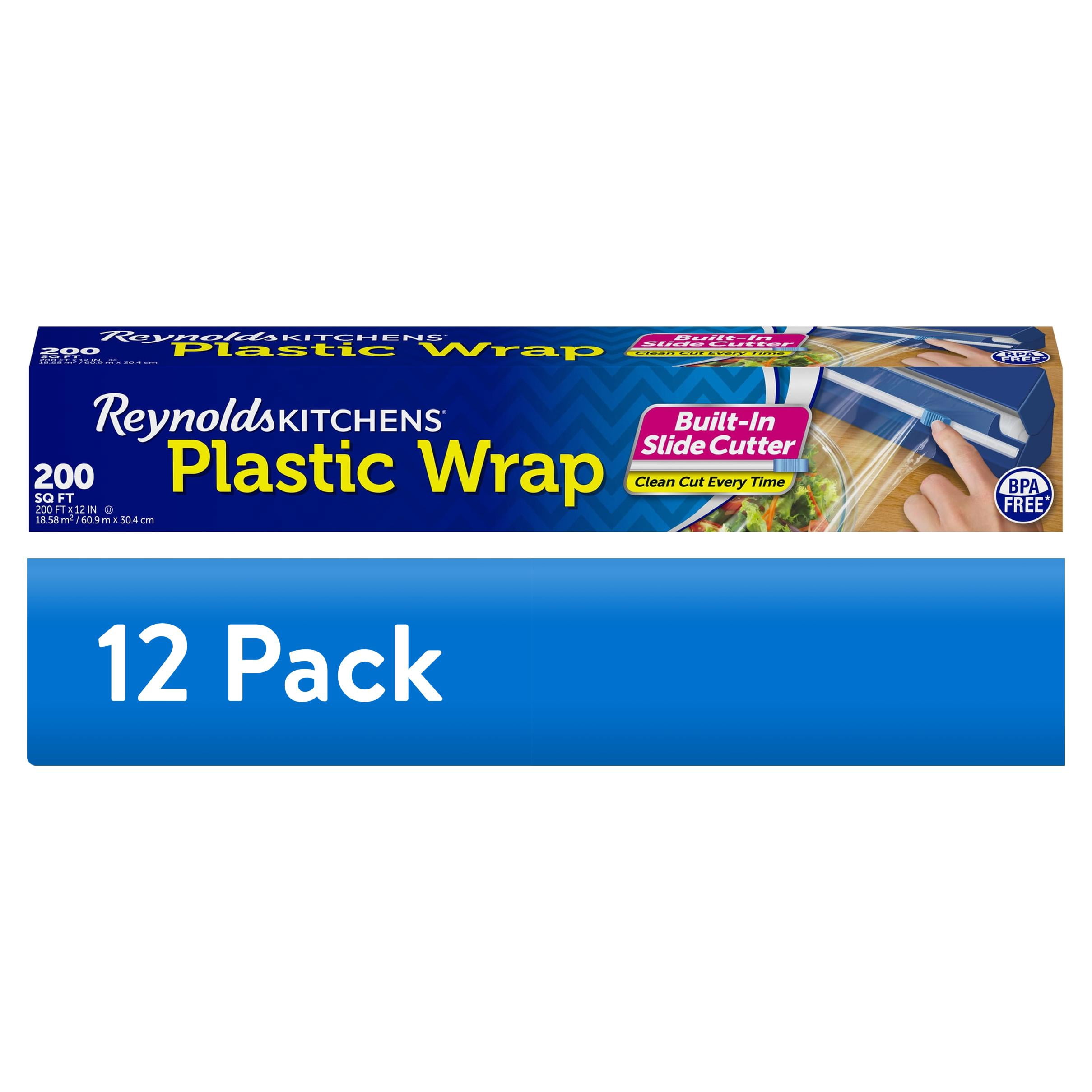 (12 pack) Reynolds Kitchens Quick Cut Plastic Wrap, 200 Square Feet ...