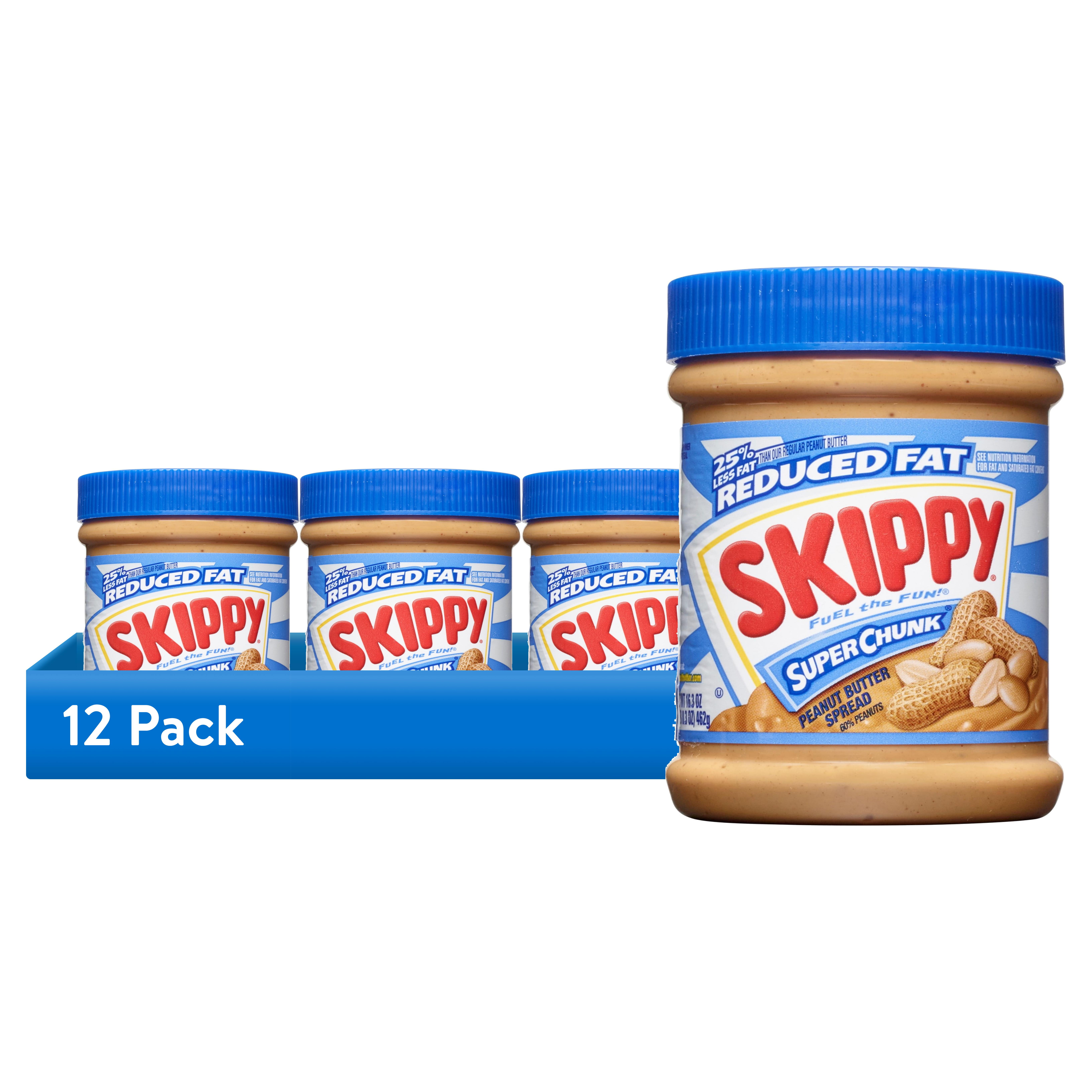 (12 pack) SKIPPY SUPER CHUNK Reduced Fat Peanut Butter Spread, Shelf ...