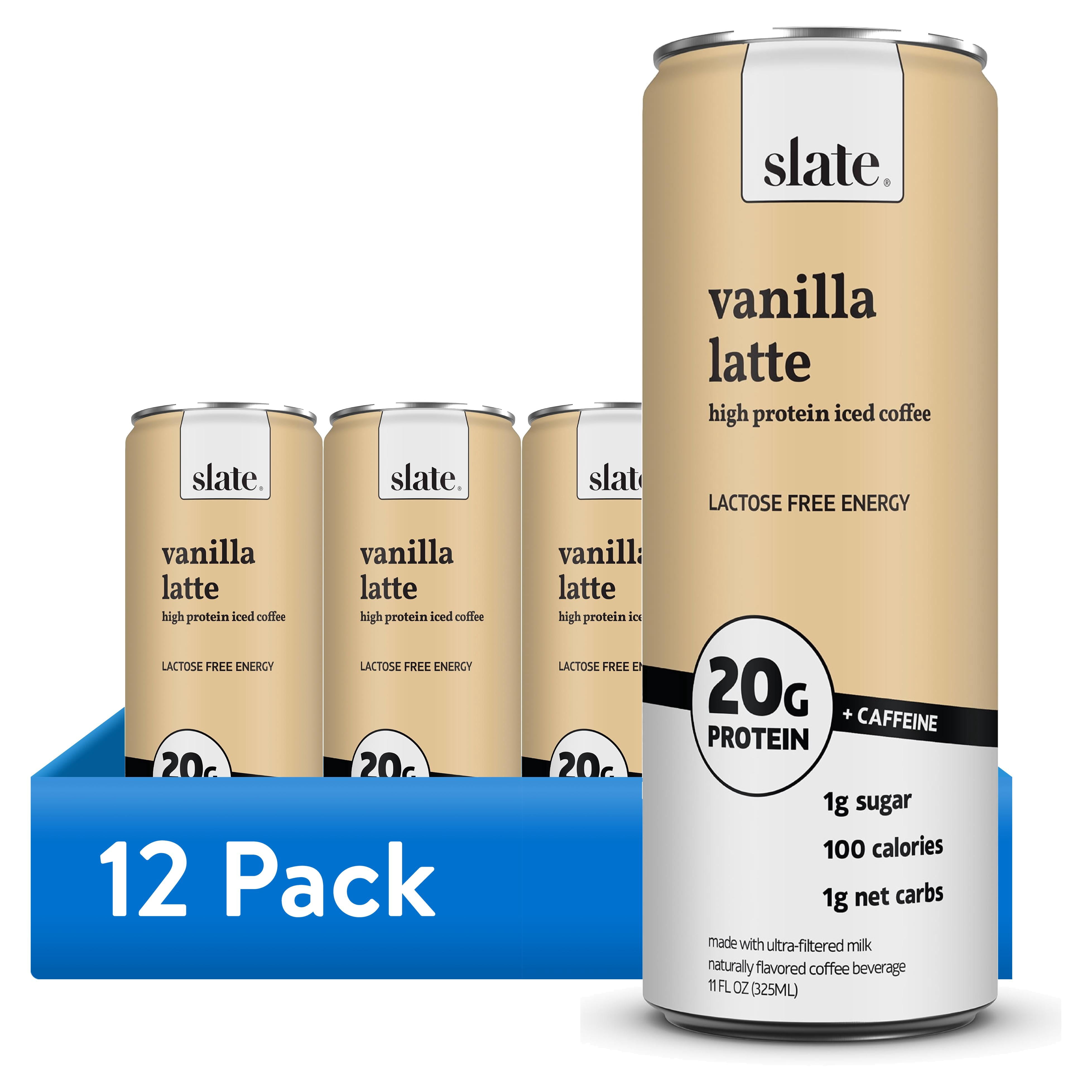 (12 pack) Slate Milk Vanilla Latte, High Protein Iced Coffee, 20g ...
