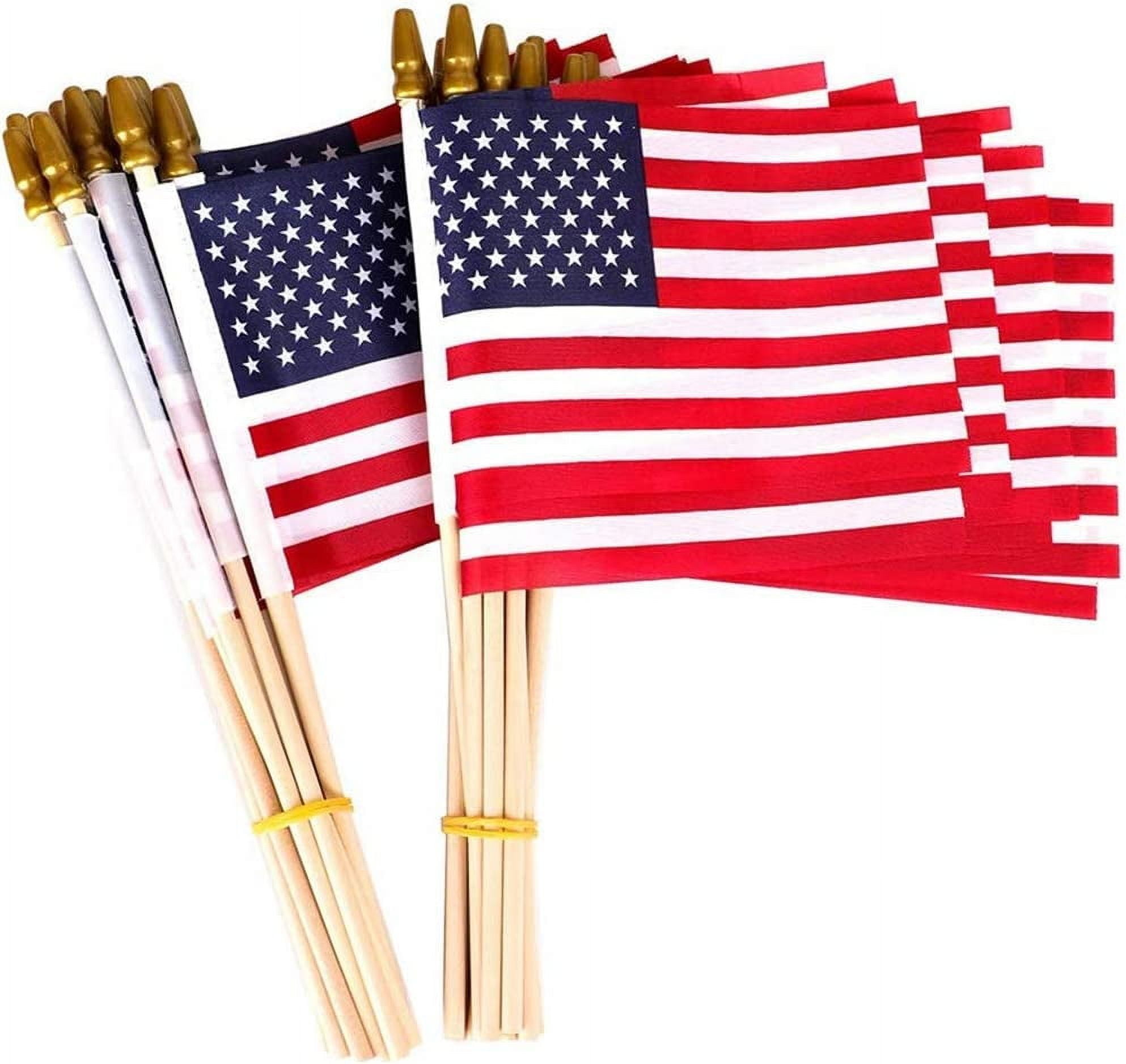 12 pack Small American Flags on Stick 5x8 Inch/Mini American US Flags ...