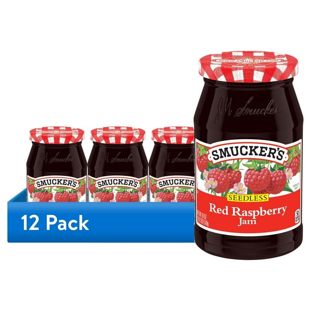 (12 pack) Smucker's Seedless Red Raspberry Jam, 18 Ounces - Walmart ...