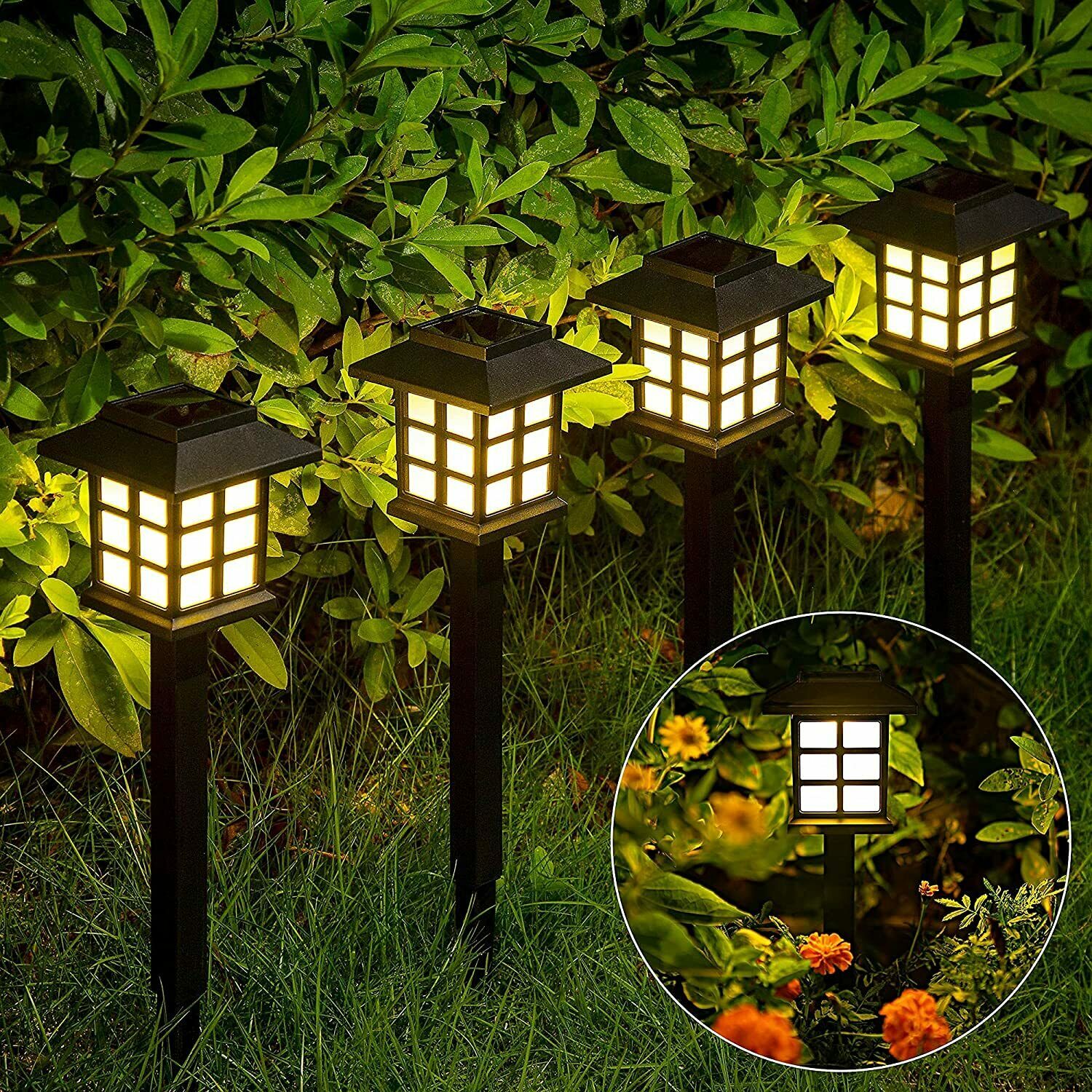 Mainstays 6-Count Solar-Powered Tapered Column Pathway LED Light Set in ...