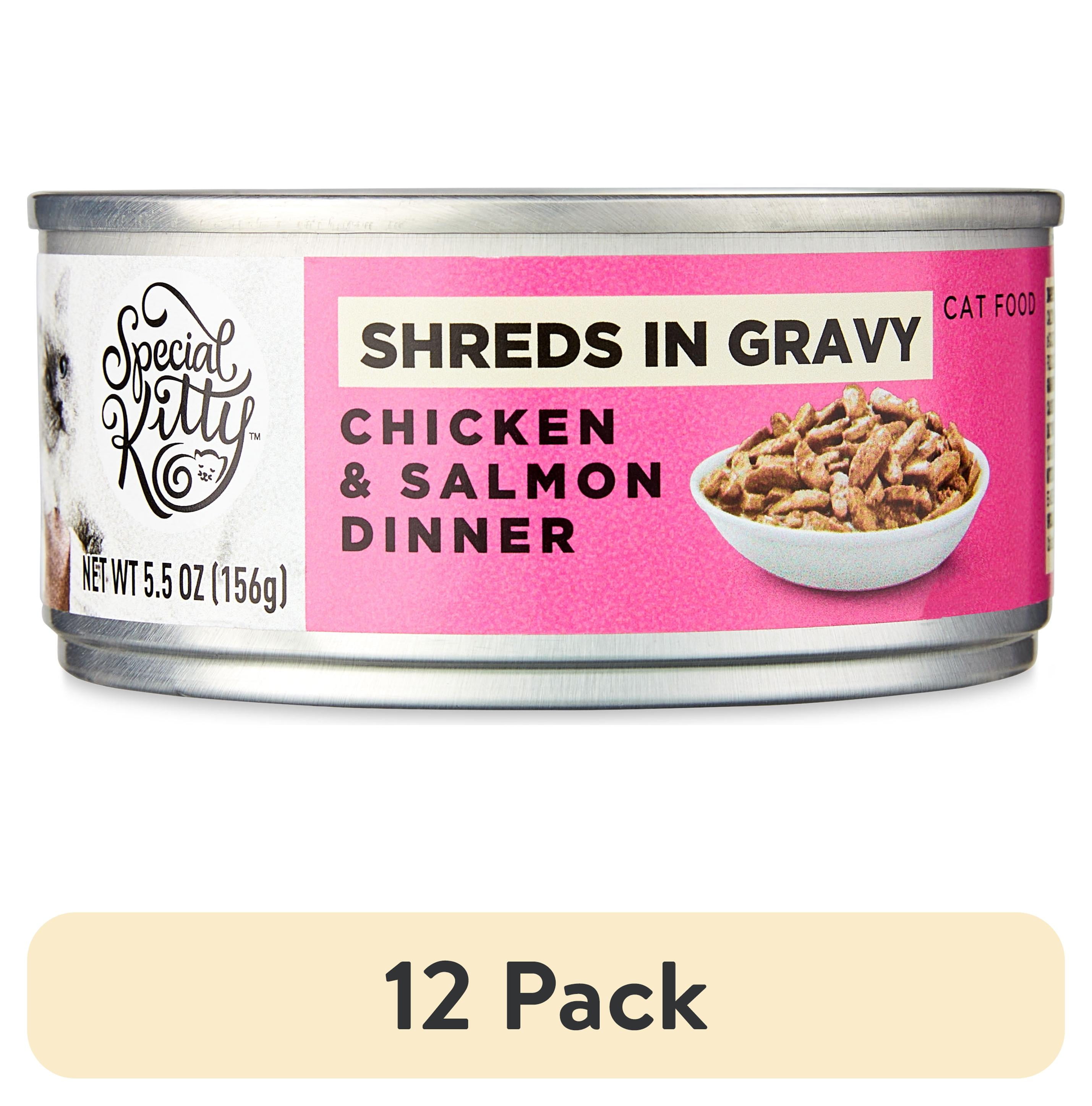 (12 pack) Special Kitty Chicken & Salmon Dinner Shreds in Gravy Wet Cat ...