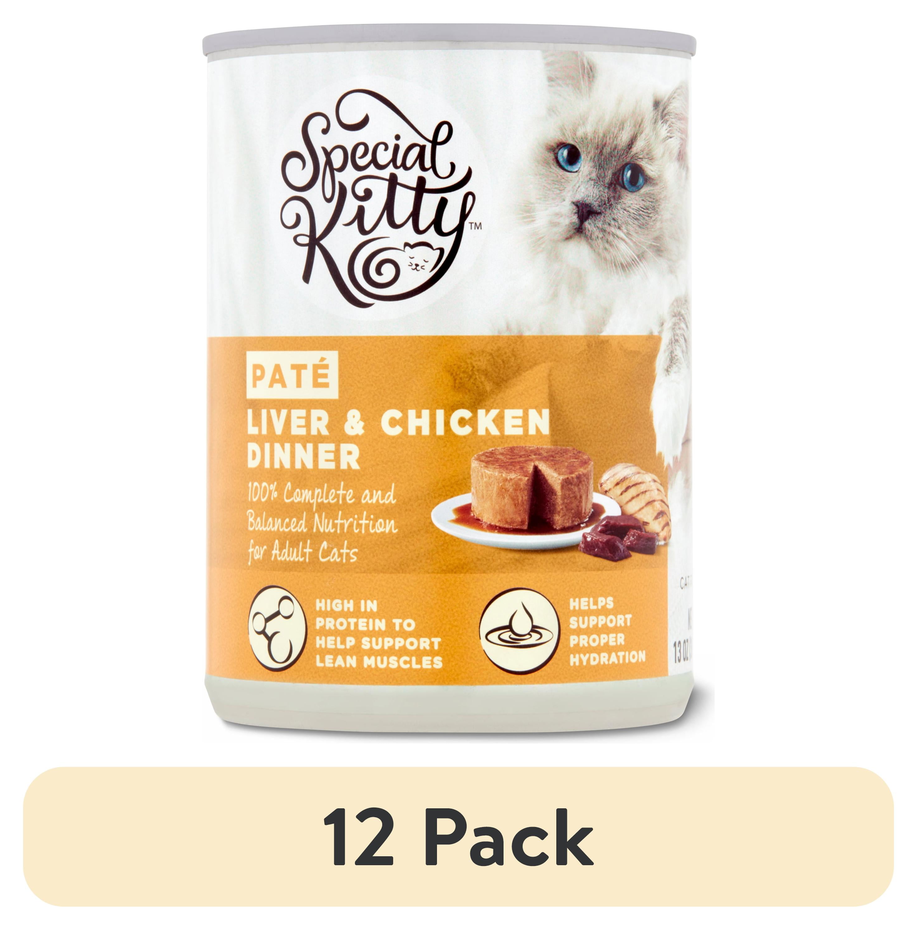 (12 pack) Special Kitty Liver & Chicken Dinner Pate Wet Cat Food, 13 oz ...