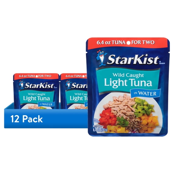 (12 pack) StarKist Chunk Light Tuna in Water, 6.4 oz. Pouch - Walmart.com