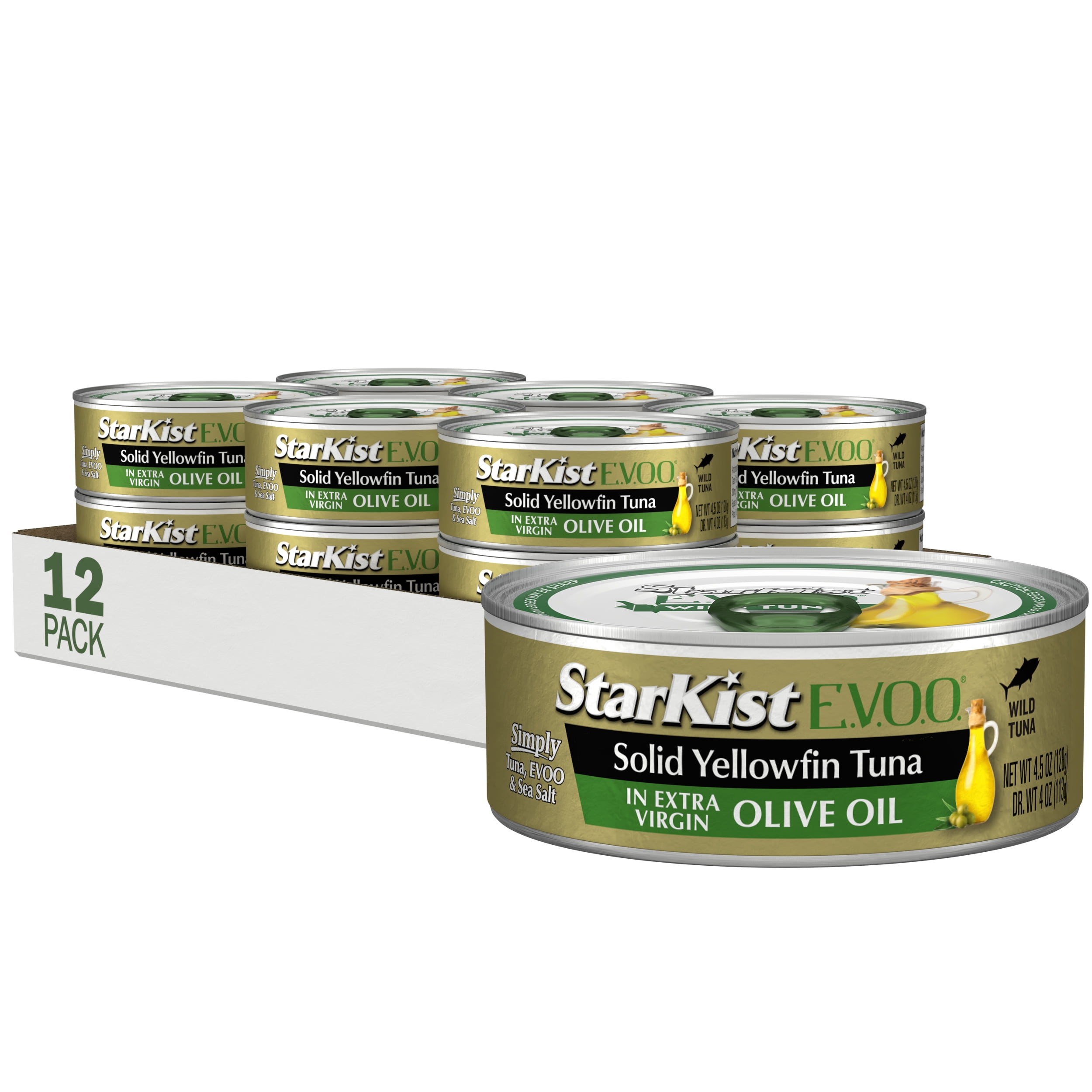 (12 pack) StarKist Selects E.V.O.O. Solid Yellowfin/Light Tuna in Extra ...