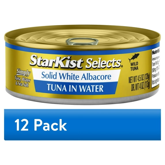 (12 pack) StarKist Selects Solid White Albacore Tuna in Water, 4.5 oz ...