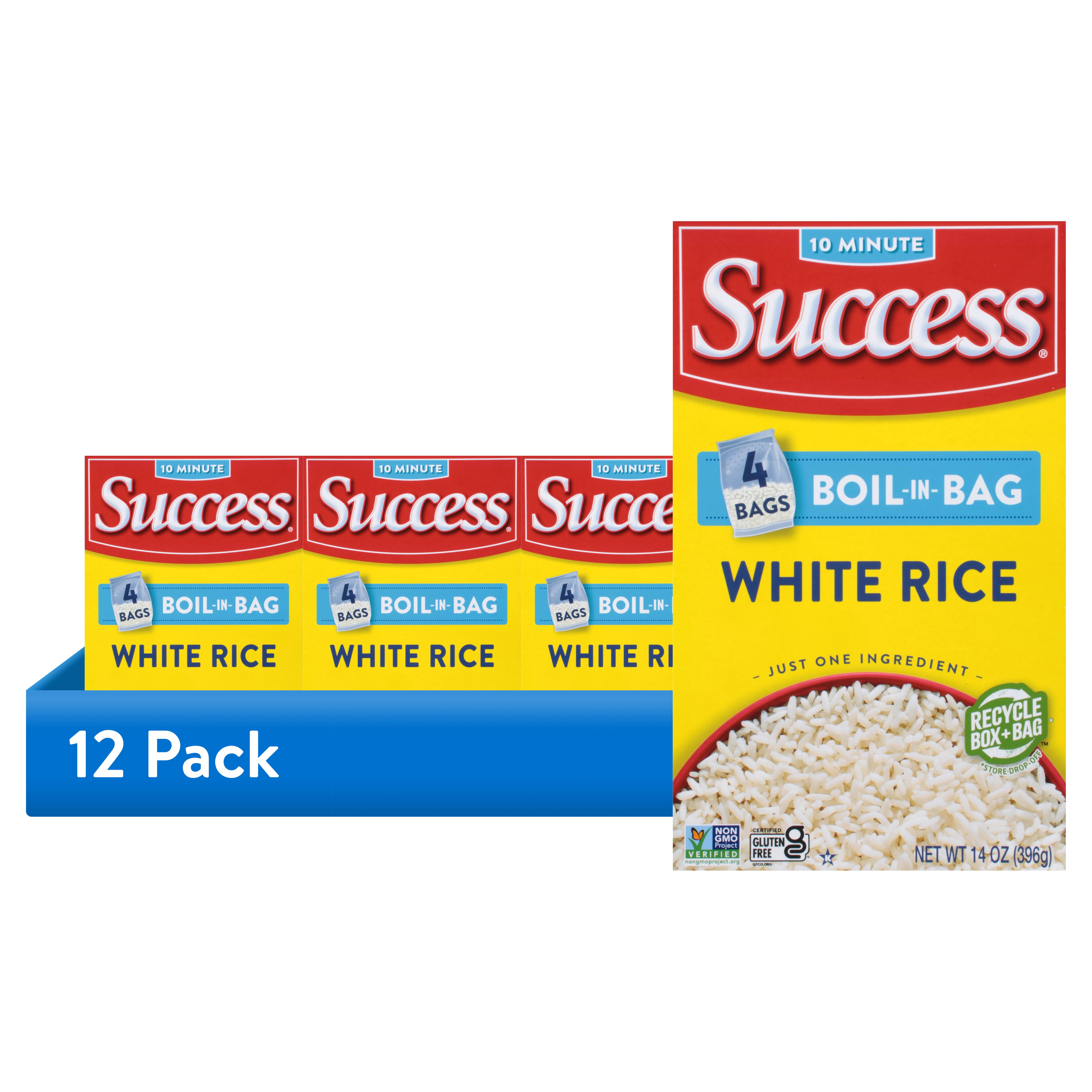 (12 pack) Success Boil-in-Bag Rice, Precooked White Rice, 14 oz, 4 Bags ...