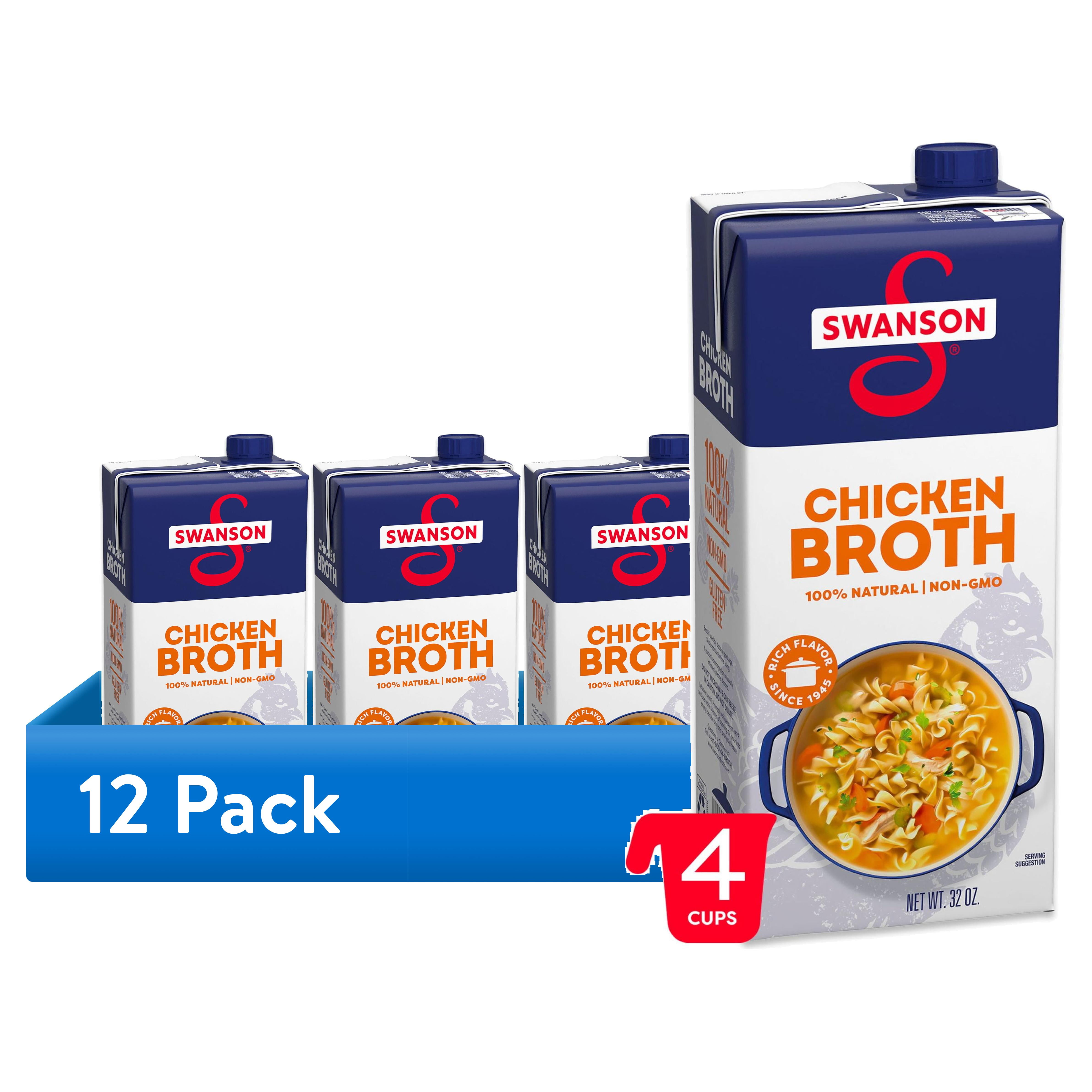 (12 pack) Swanson 100% Natural Chicken Broth, 32 oz Carton - Walmart.com