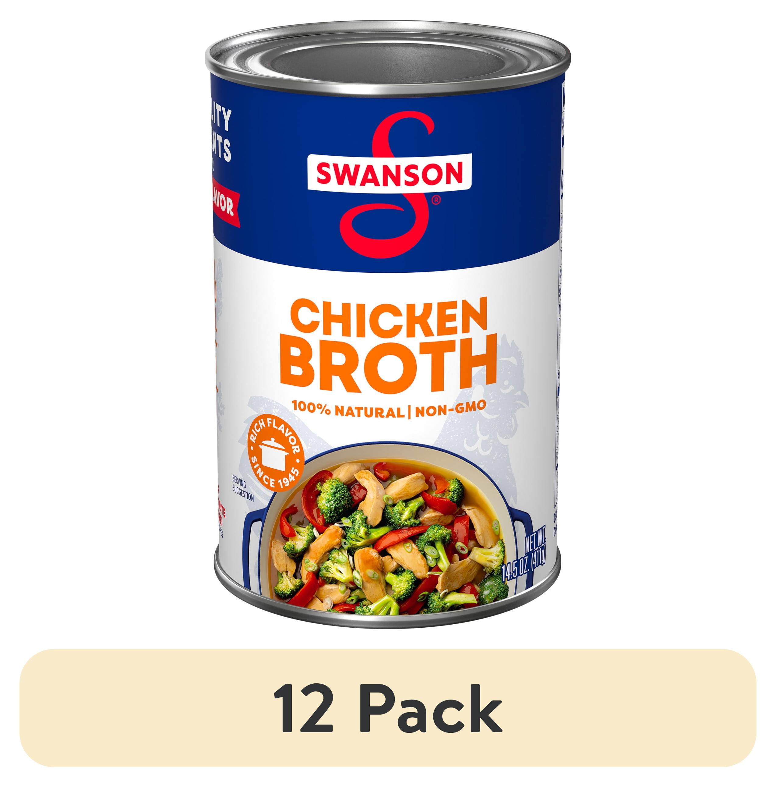 (12 pack) Swanson 100% Natural, Gluten-Free Chicken Broth, 14.5 oz Can ...