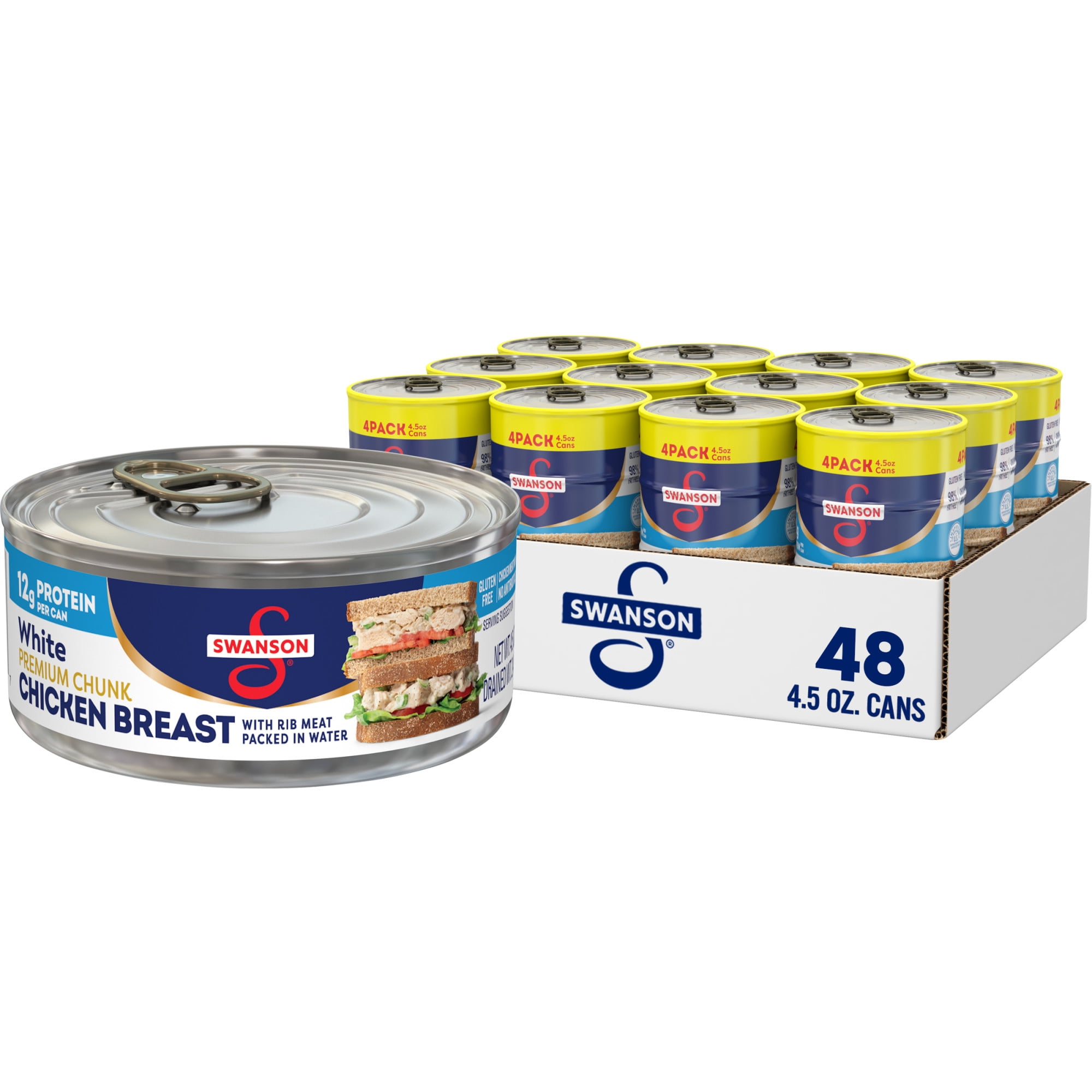 (12 pack) Swanson White Premium Chunk Chicken Breast with Rib Meat in ...