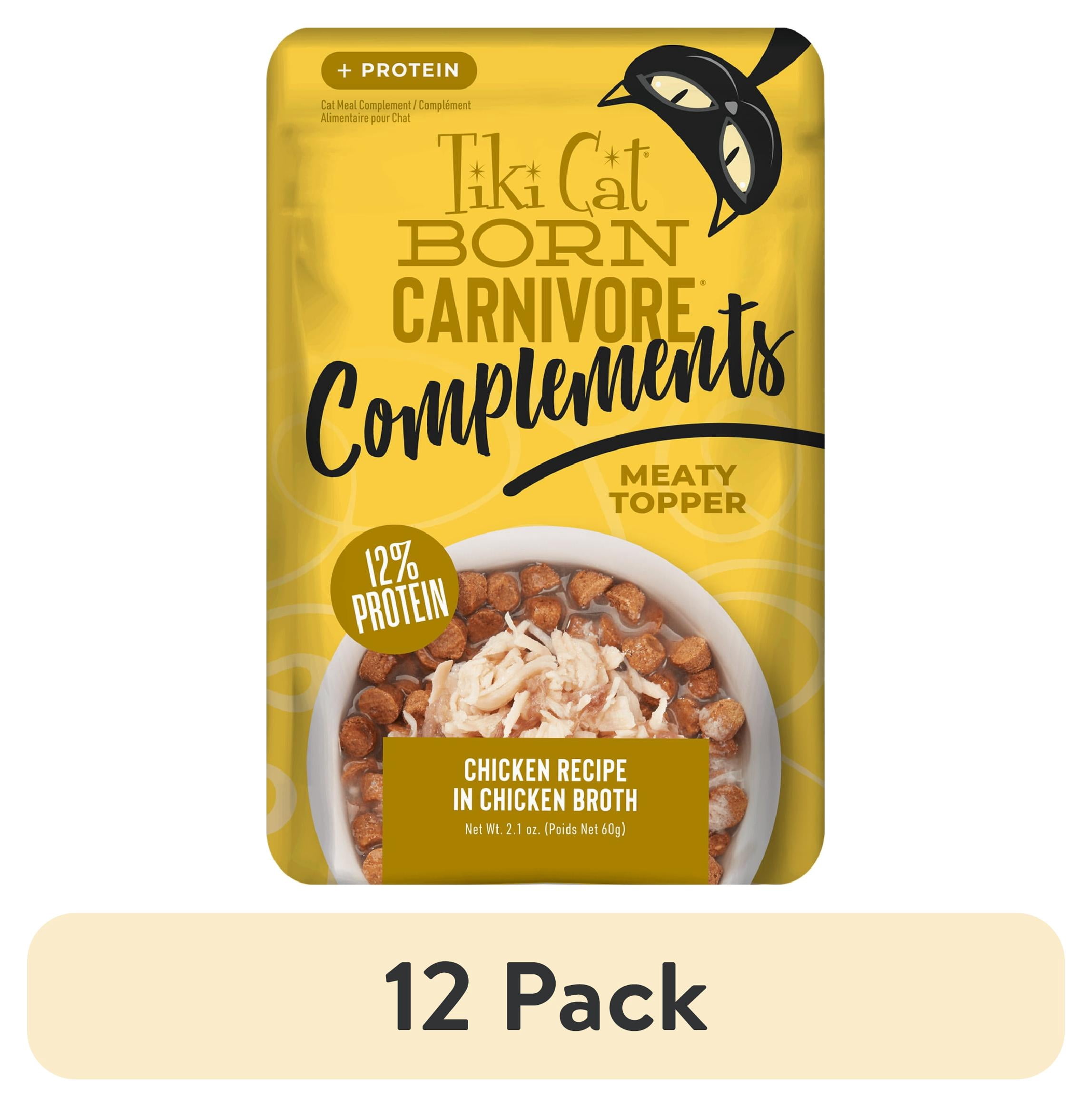 (12 pack) Tiki Cat Born Carnivore Complements Wet Cat Food Topper ...