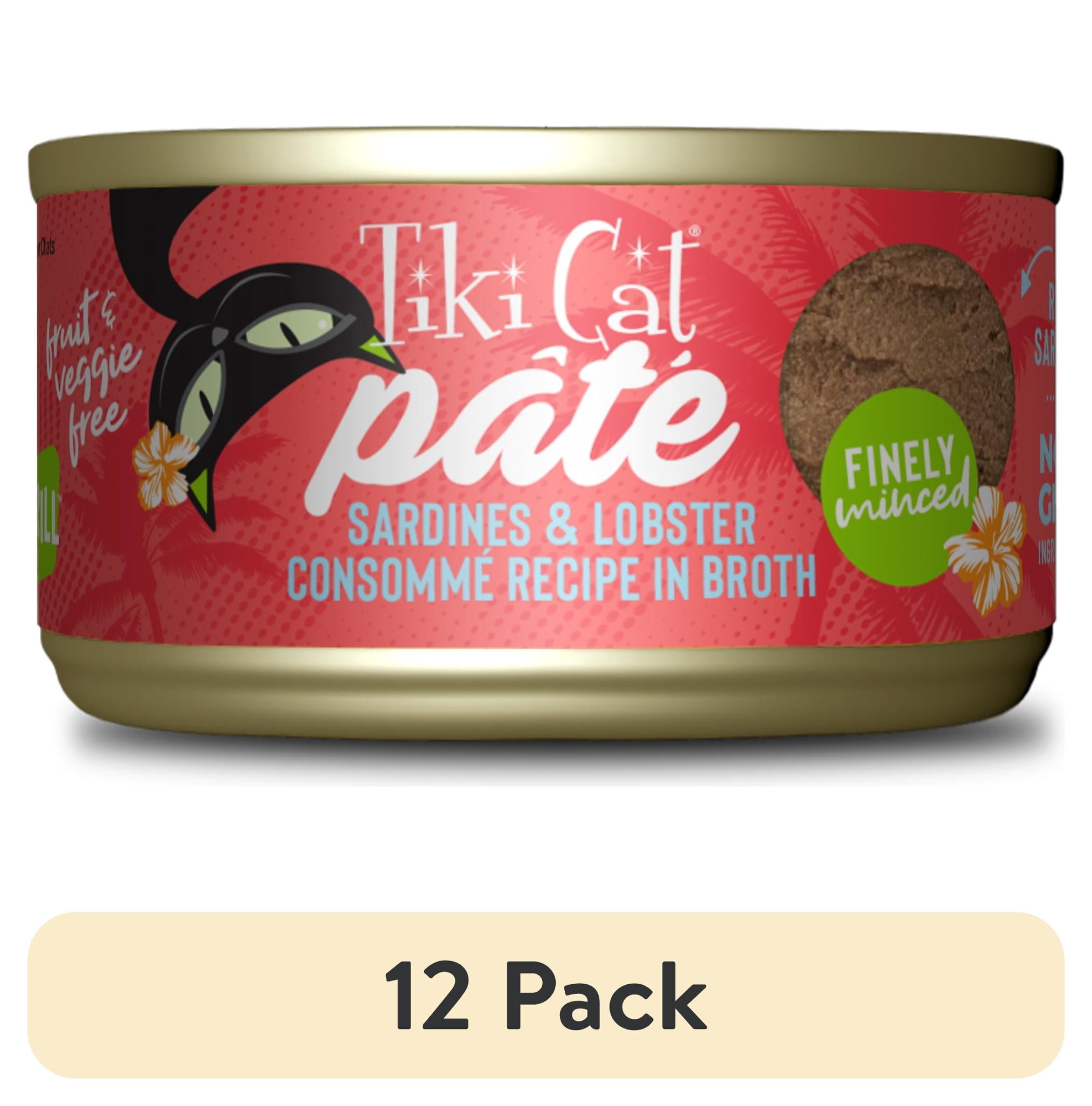 (12 pack) Tiki Cat Grill Pate Wet Cat Food, Sardines & Lobster Consomme ...