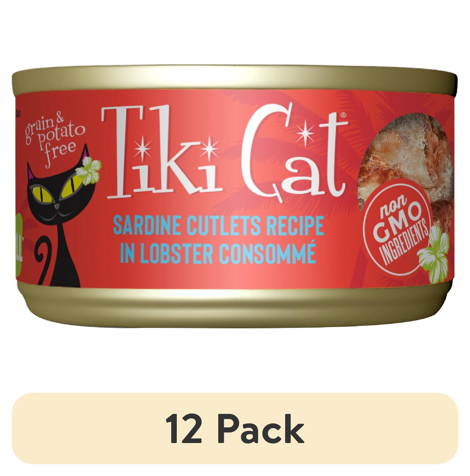(12 pack) Tiki Cat Grill Wet Cat Food, Sardine Cutlets in Lobster ...