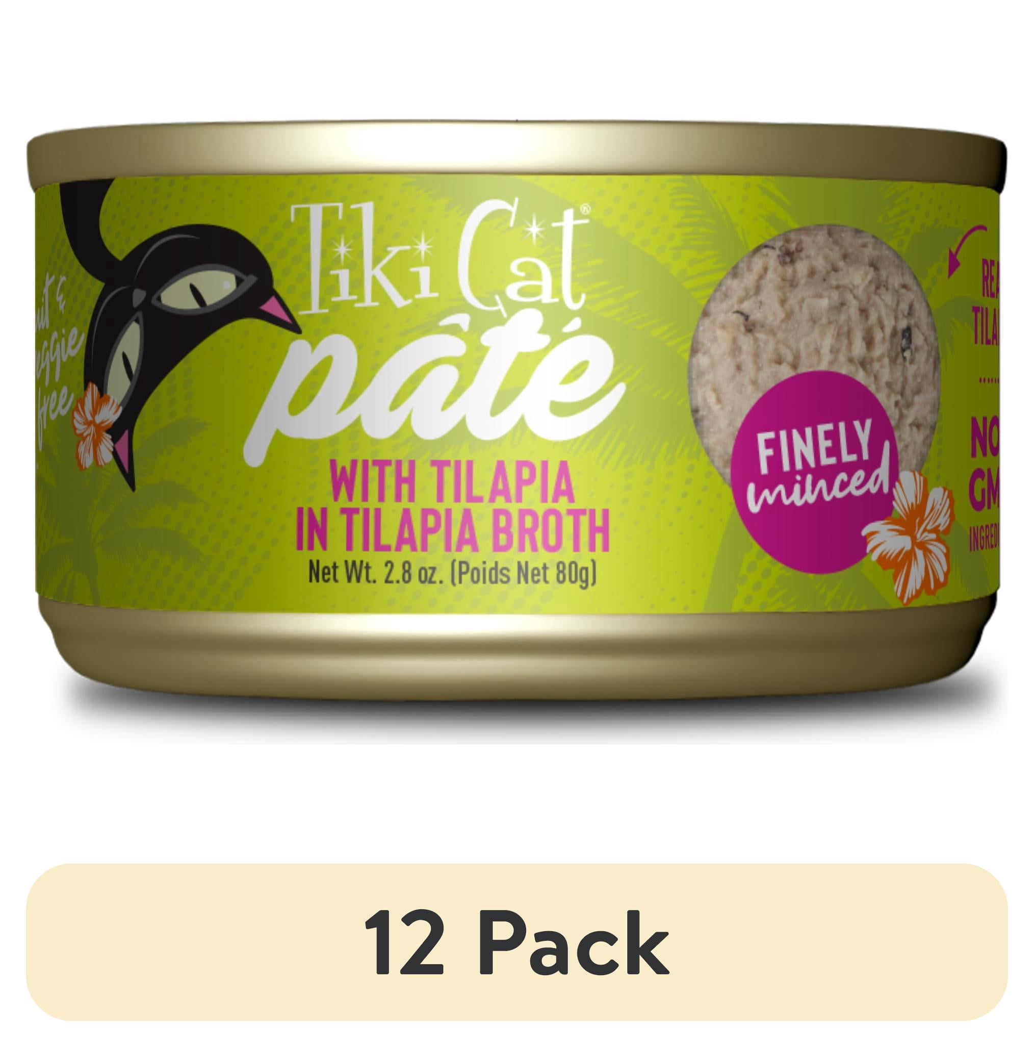 (12 pack) Tiki Cat Luau Pate Wet Cat Food, Tilapia, 2.8 oz. Can ...