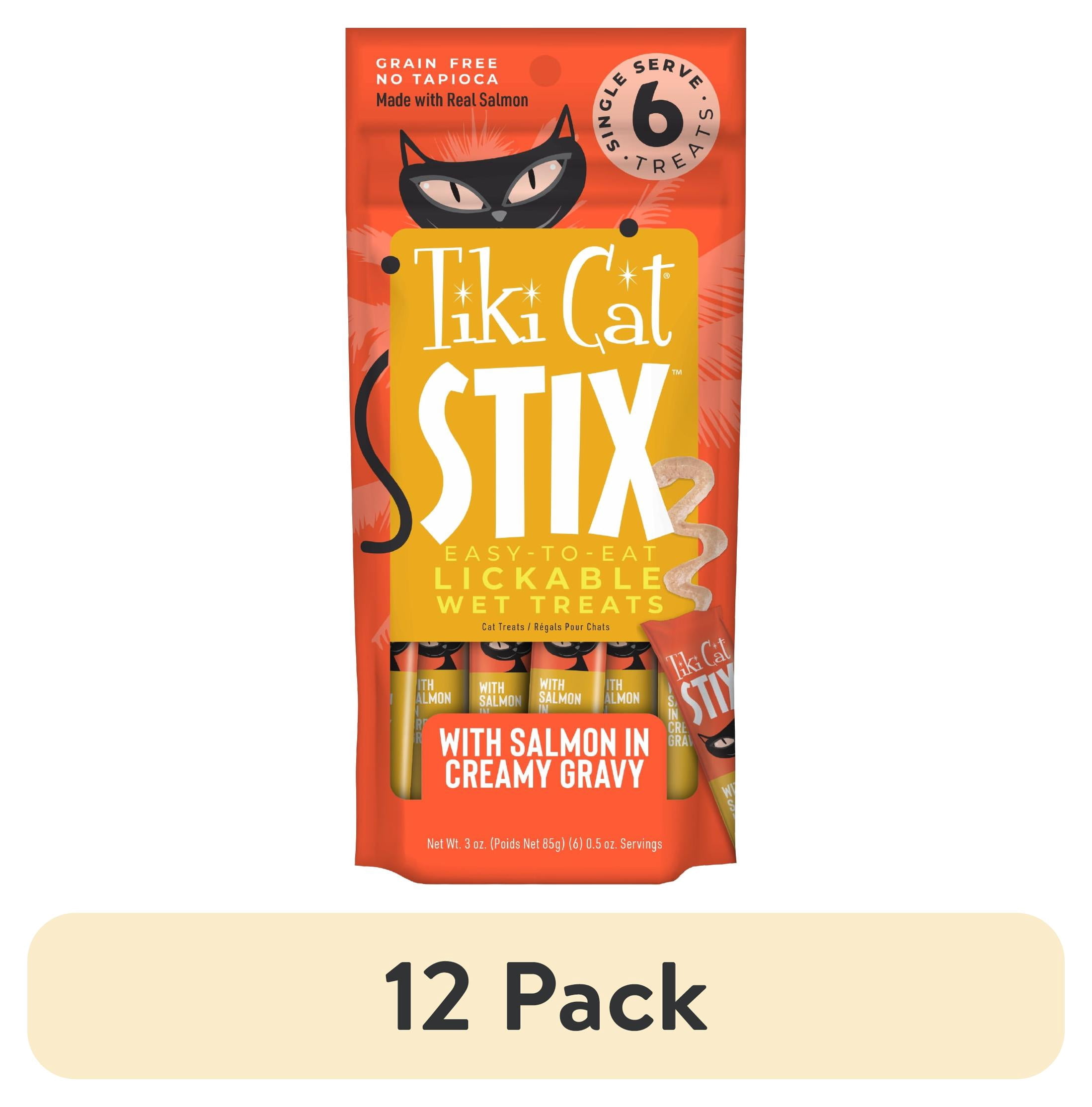 (12 pack) Tiki Cat Stix Wet Cat Treats, Salmon, 3 oz. Pouch - Walmart.com