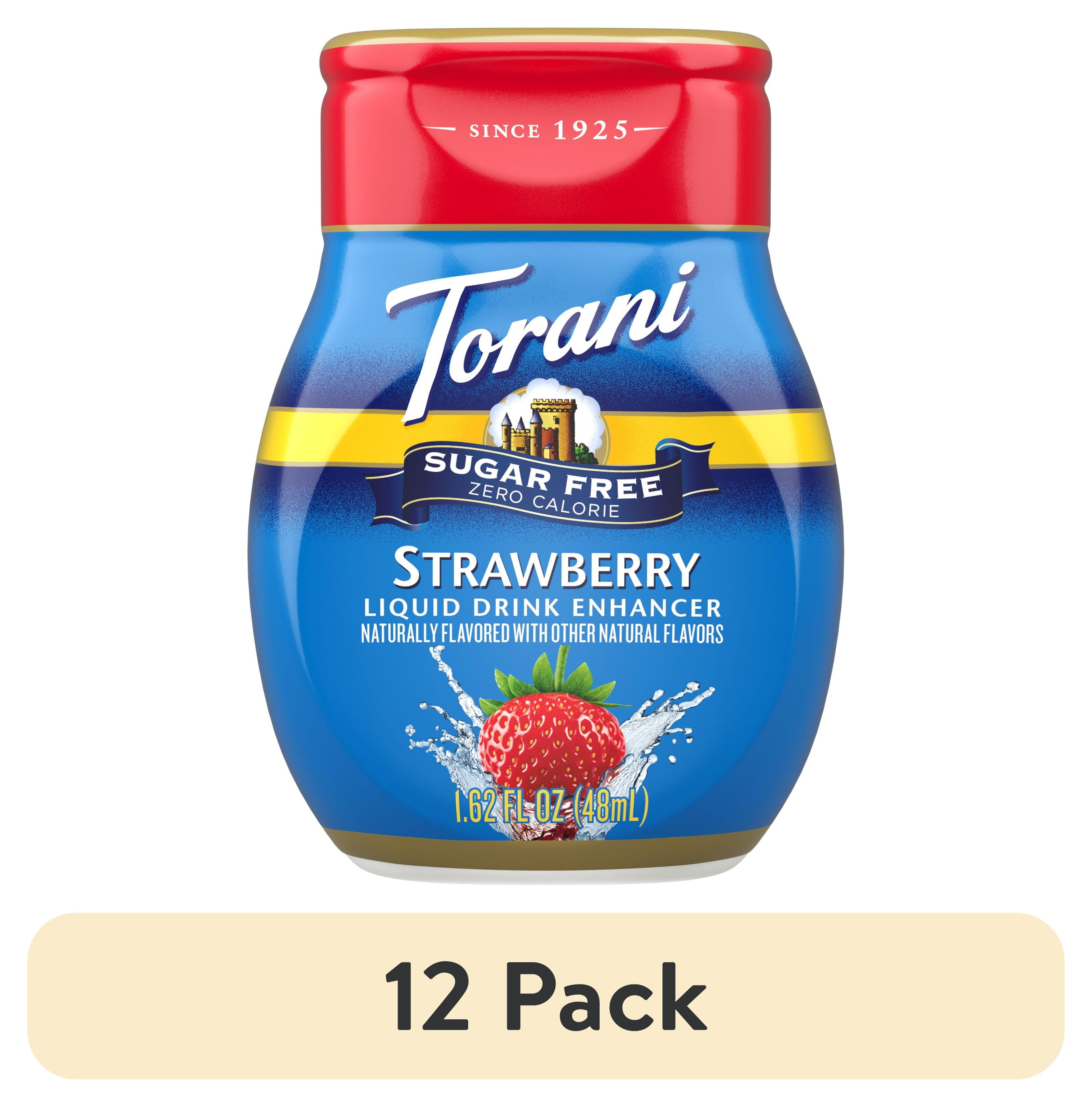 (12 pack) Torani Sugar Free Strawberry Liquid Drink Enhancer, 1.62 fl ...