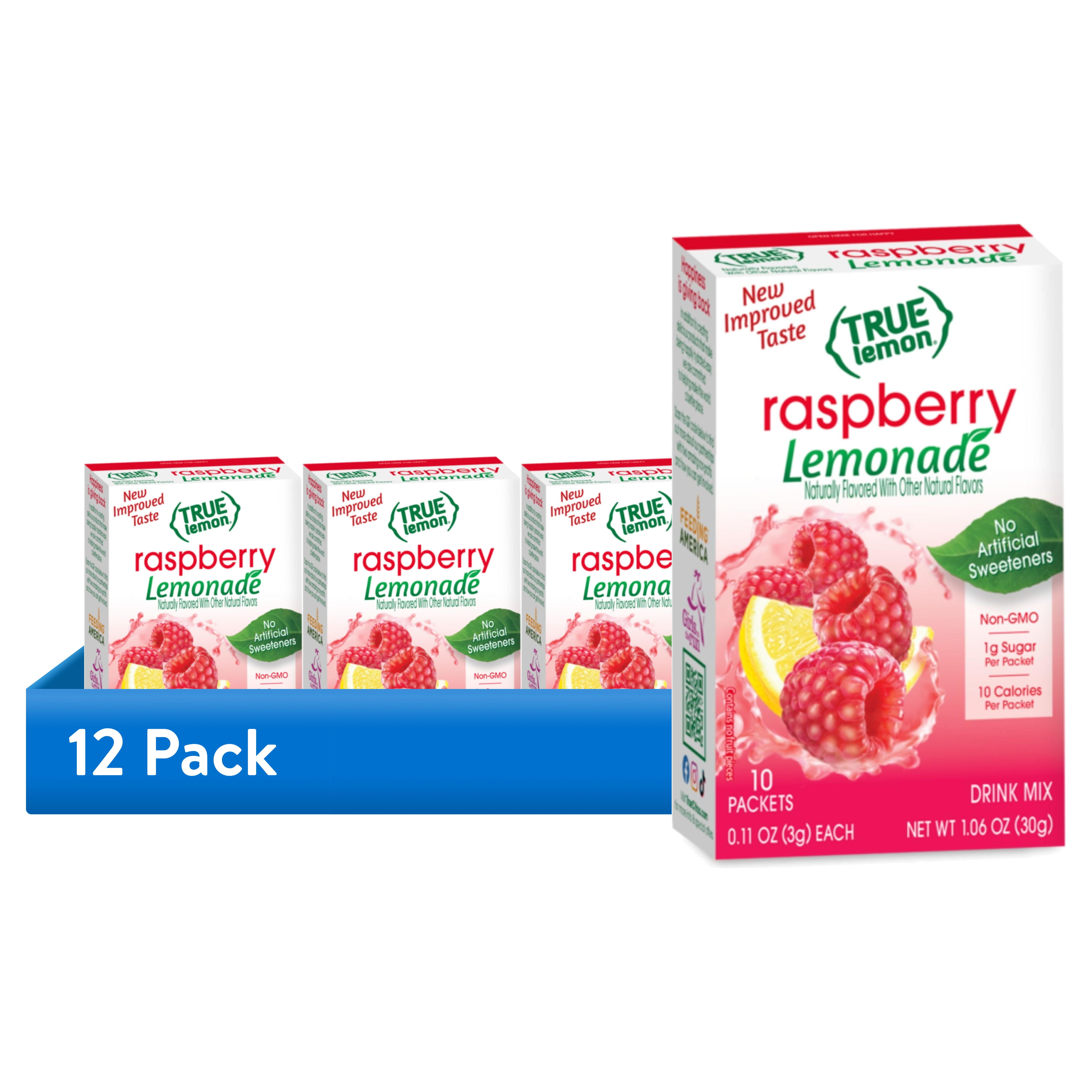 (12 pack) True Lemon Raspberry Lemonade Drink Mix Powder, No Artificial ...