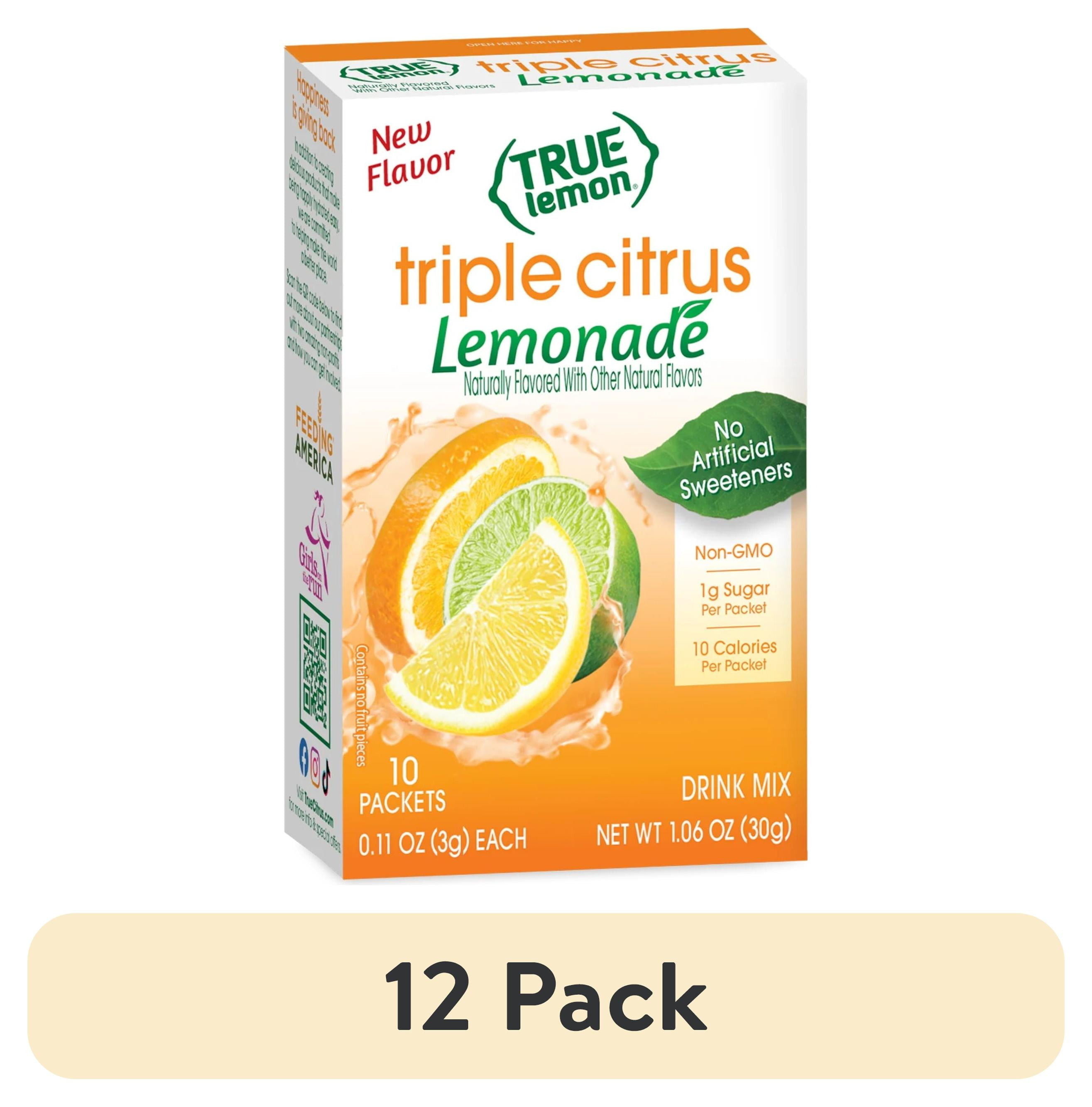 (12 pack) True Lemon Triple Citrus Lemonade Drink Mix, 10 Calories, No ...