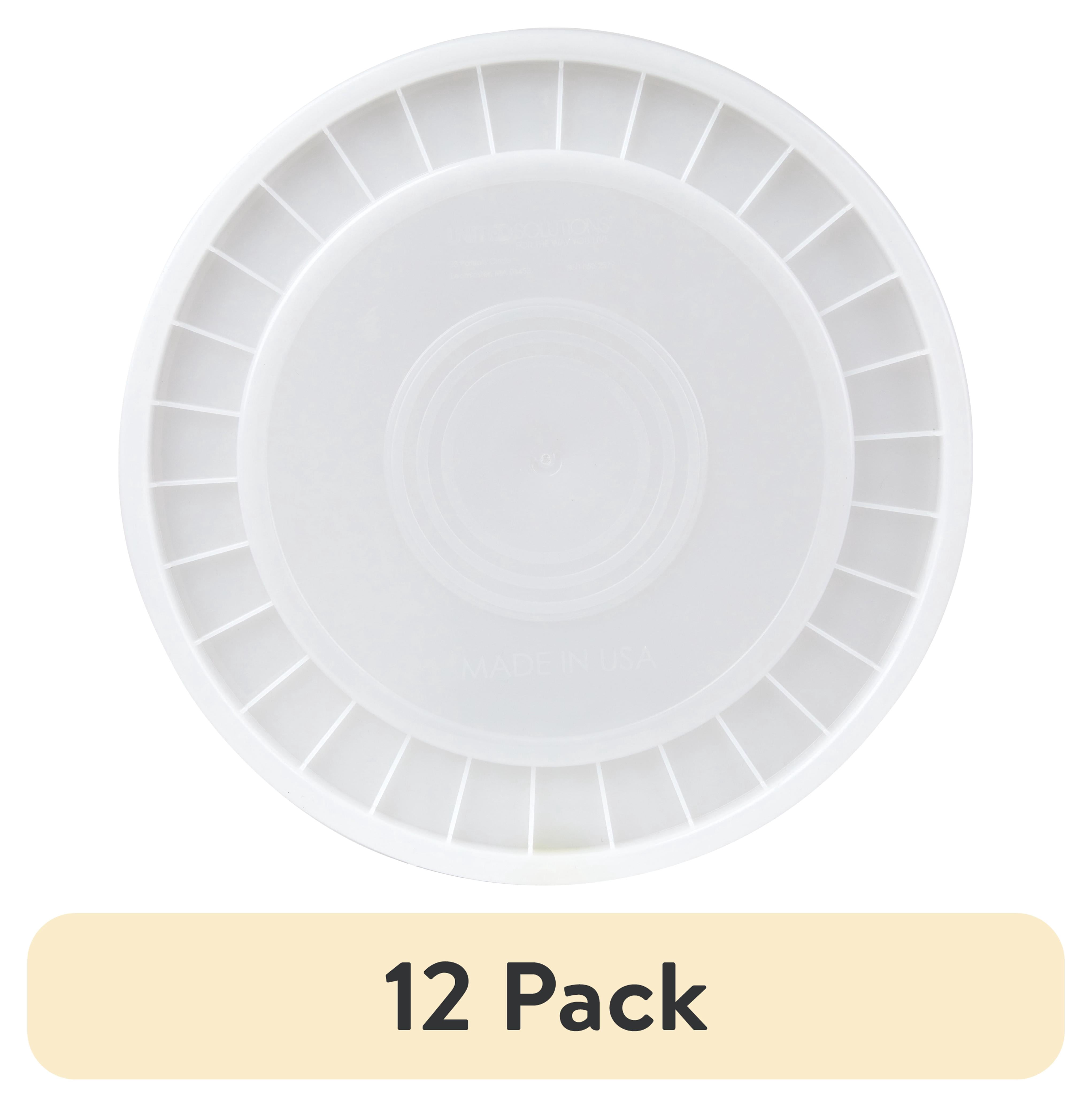 (12 pack) United Solutions 5 Gallon Round Plastic Utility Bucket Lid ...