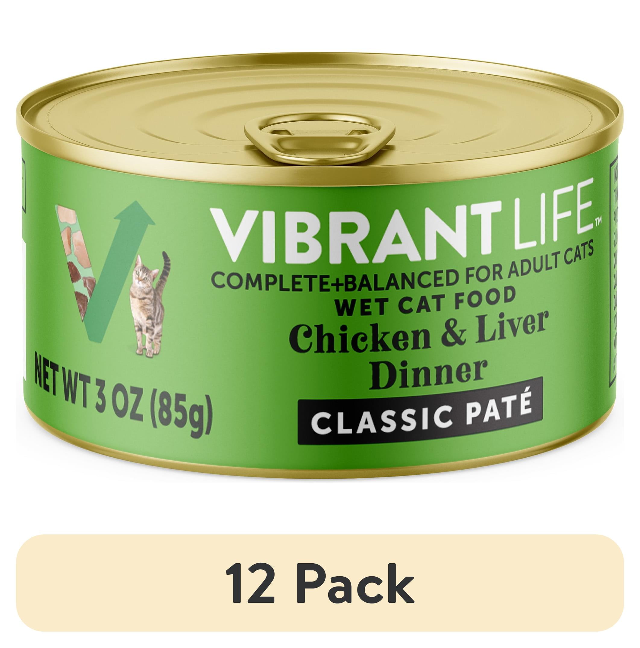 (12 pack) Vibrant Life Chicken & Liver Dinner Pate Wet Cat Food, Grain ...