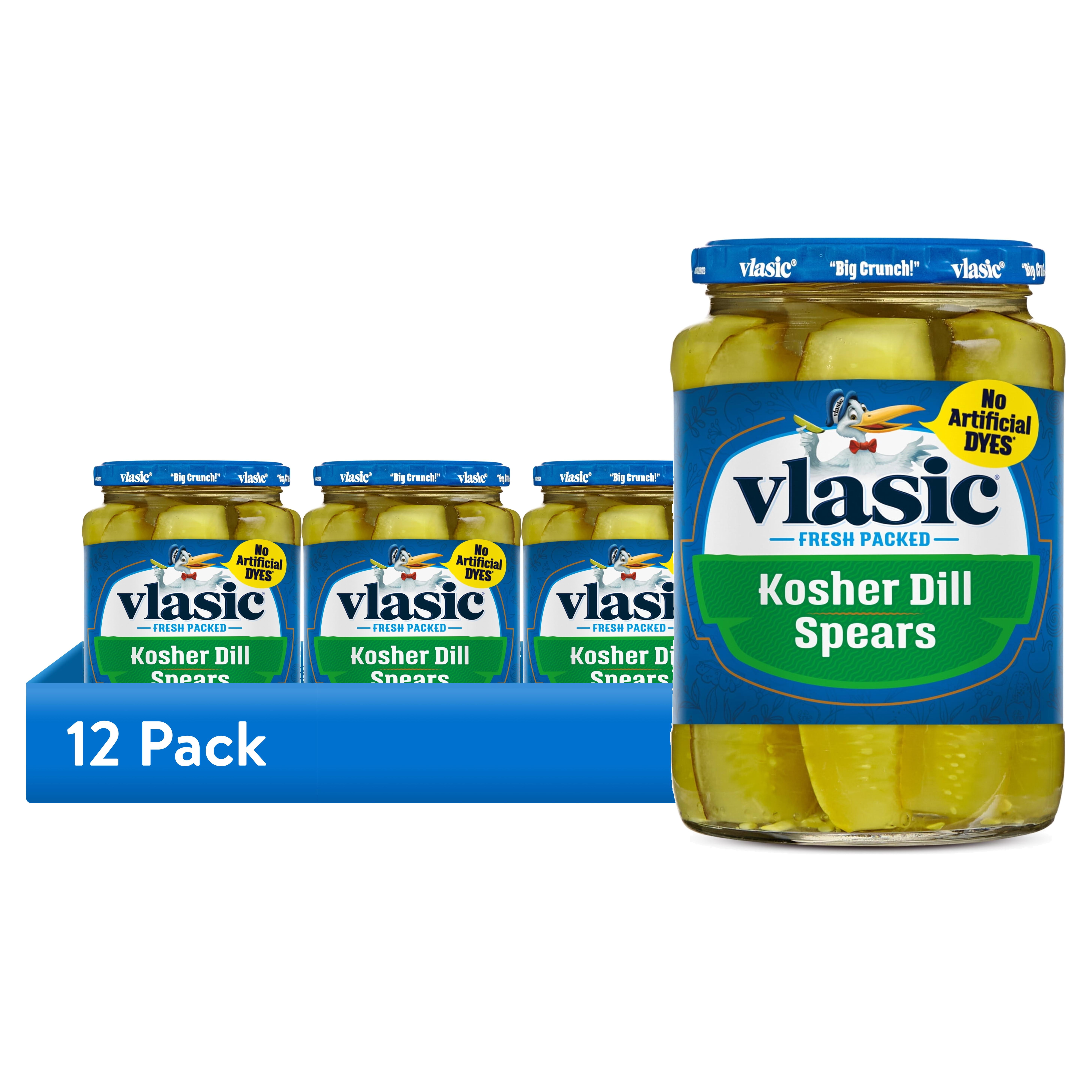 (12 pack) Vlasic Kosher Dill Pickle Spears, Keto Friendly, 24 fl fl oz ...