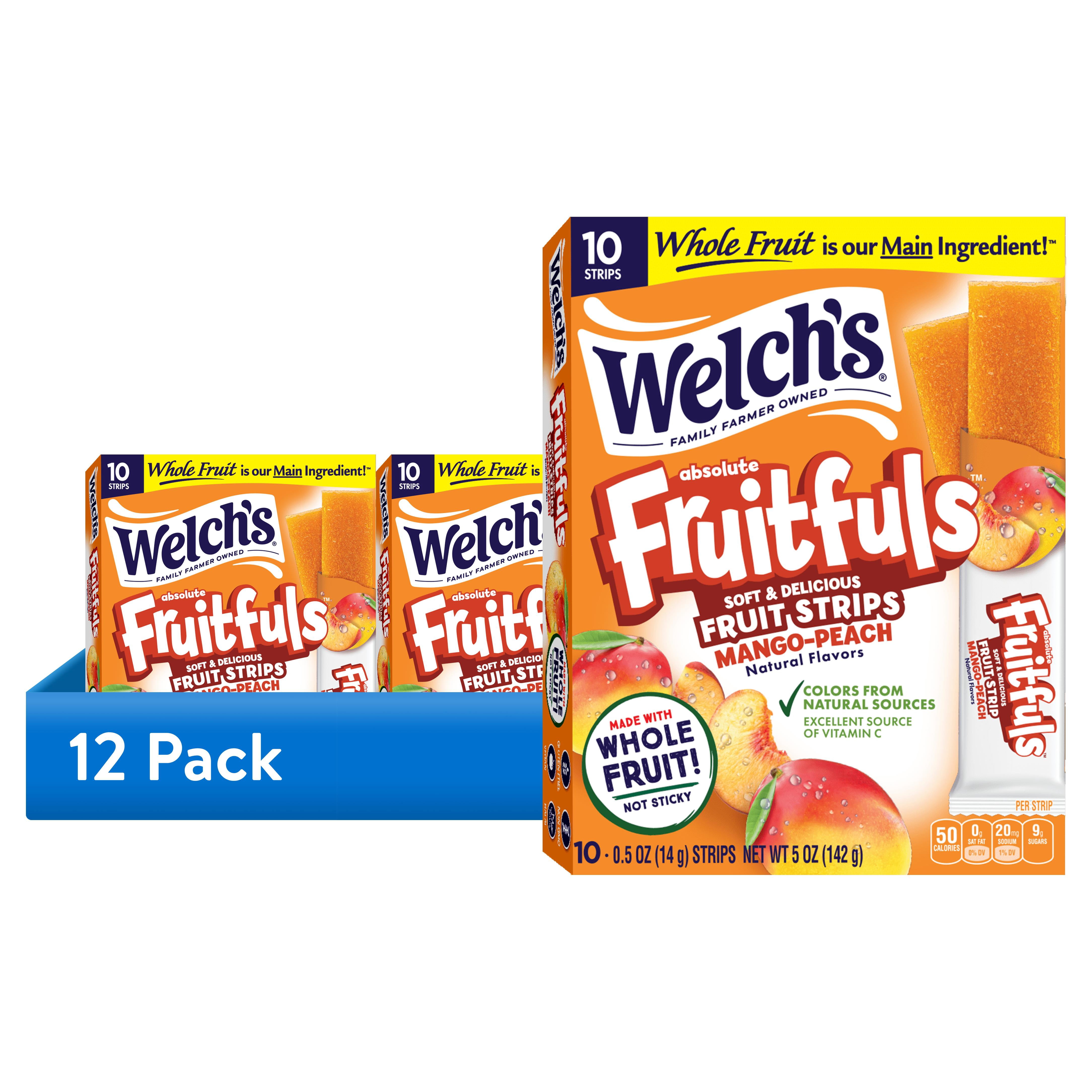 (12 pack) Welch's Fruitfuls Mango-Peach Soft Fruit Strips, .5 oz, 10 ...