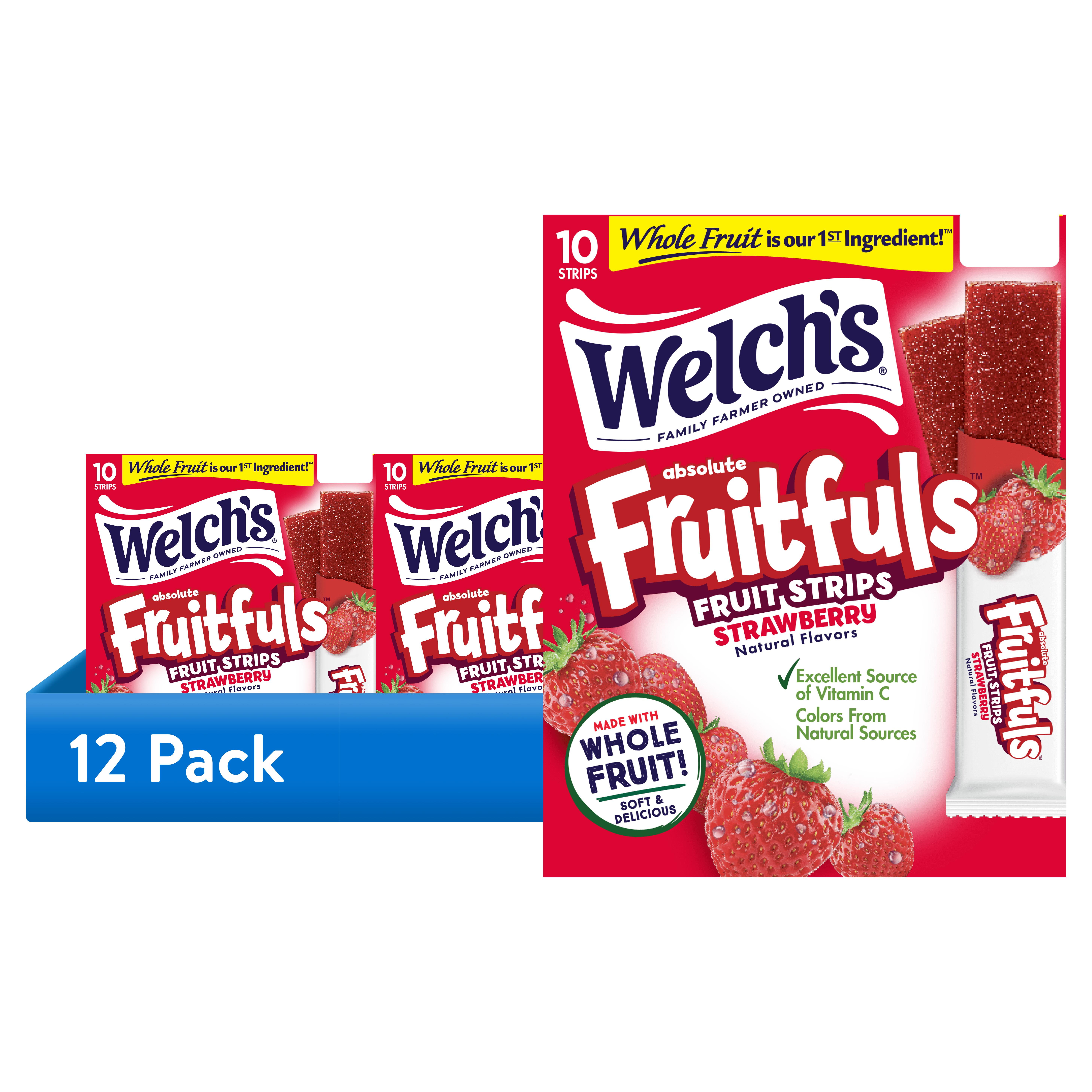 (12 pack) Welch's Fruitfuls Strawberry Soft Fruit Strips, .5 oz (10 ...
