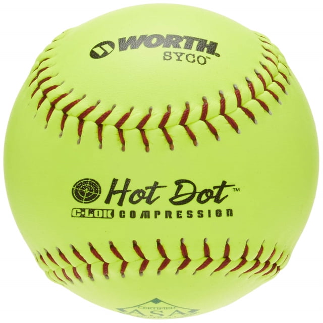 (12 pack) Worth 12" Syco Hot Dot Official ASA Slowpitch Softball ...