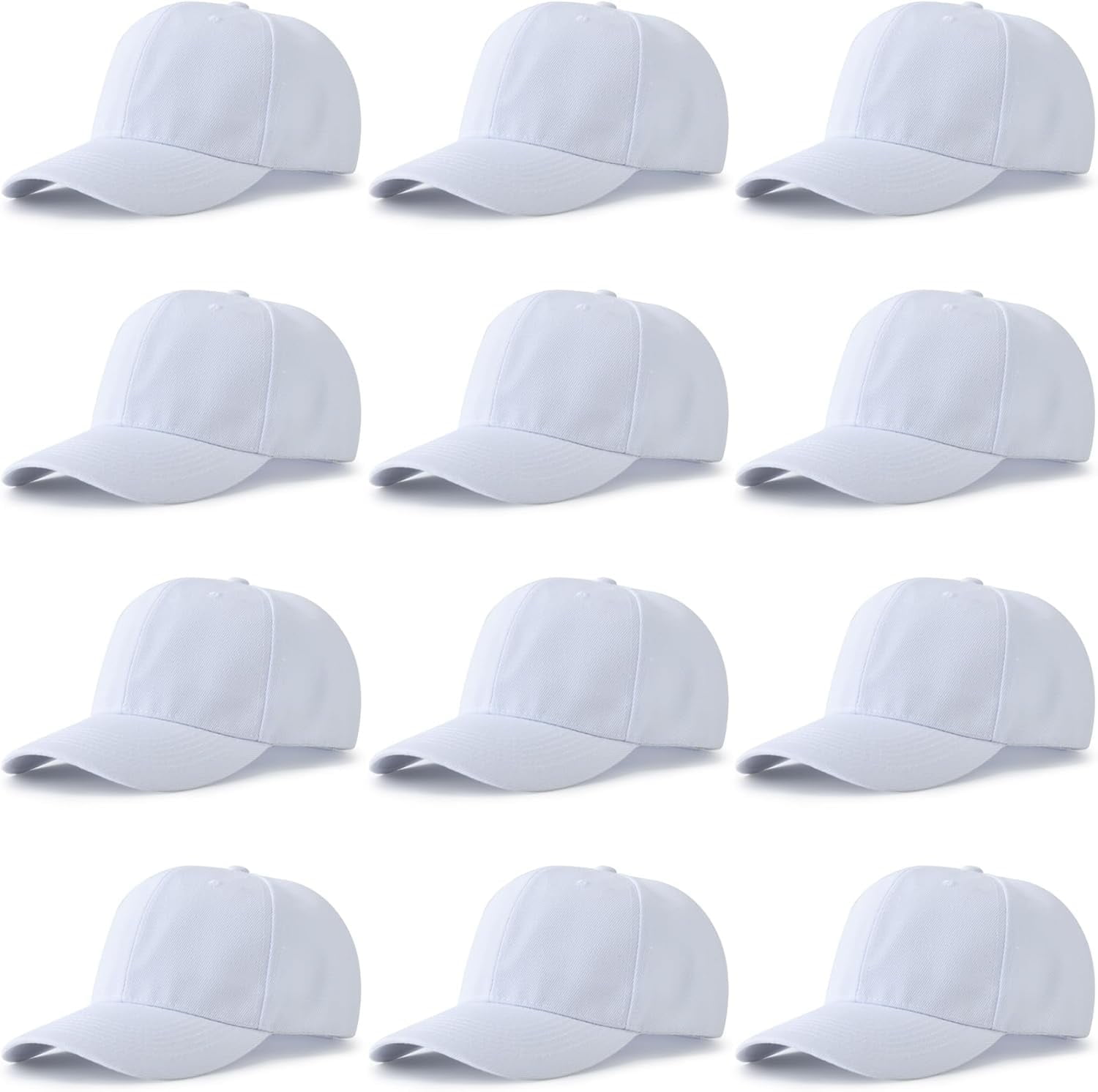 12 pack unisex baseball caps - bulk wholesale blank plain adjustable ...