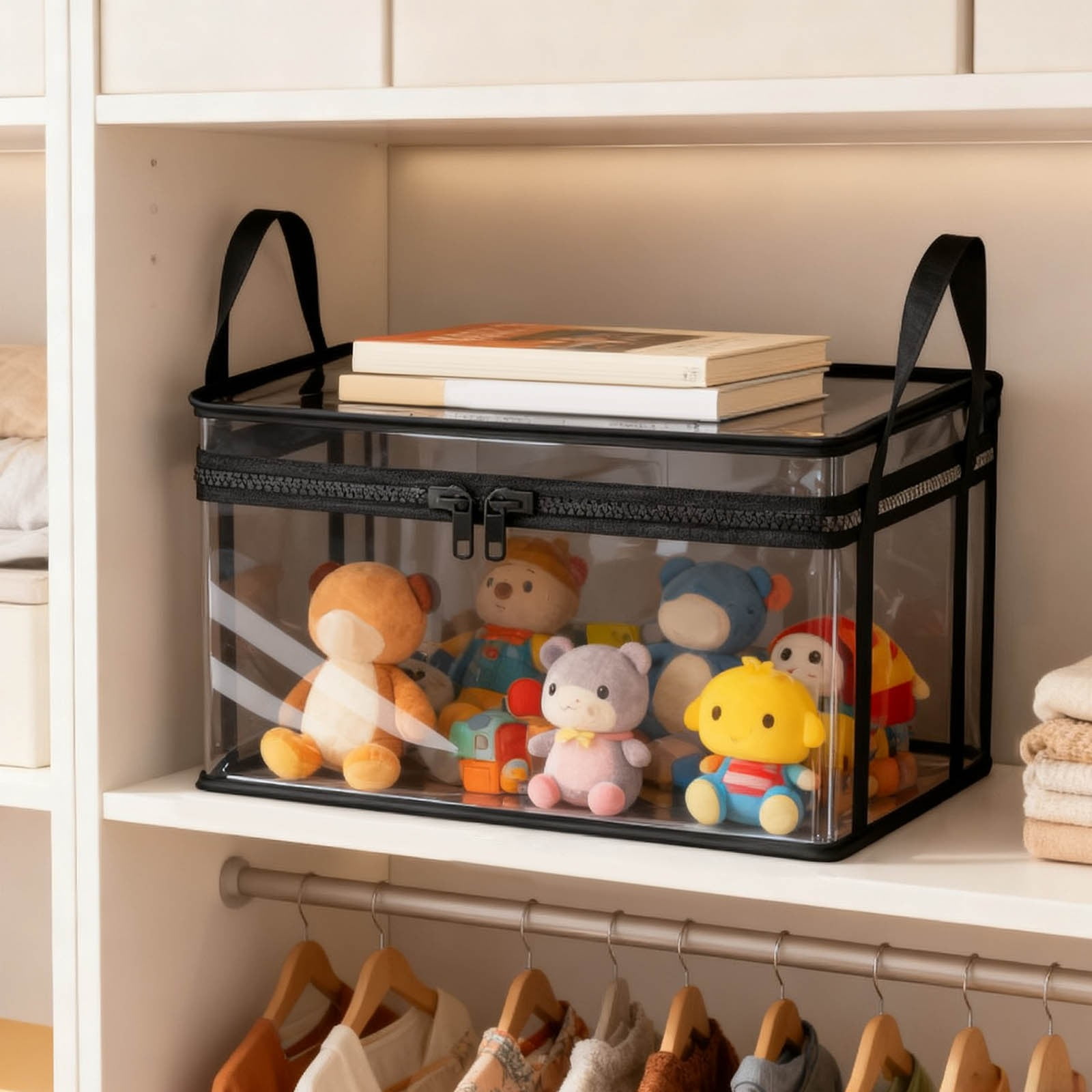 (12 packs) Extra Large Clear Storage Bin with Zipper & Handles ...